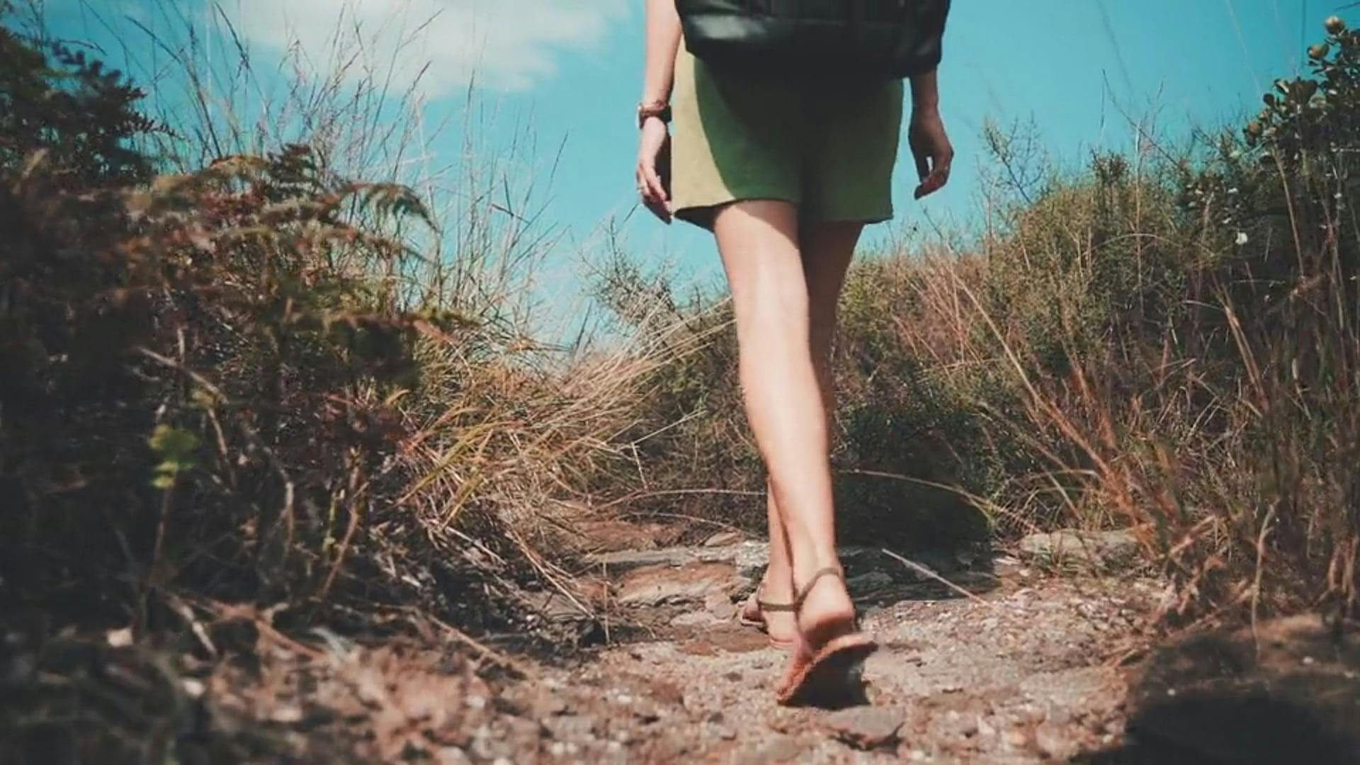 Video Of A Woman Walking On Path Free Stock Video Footage, Royalty-Free ...