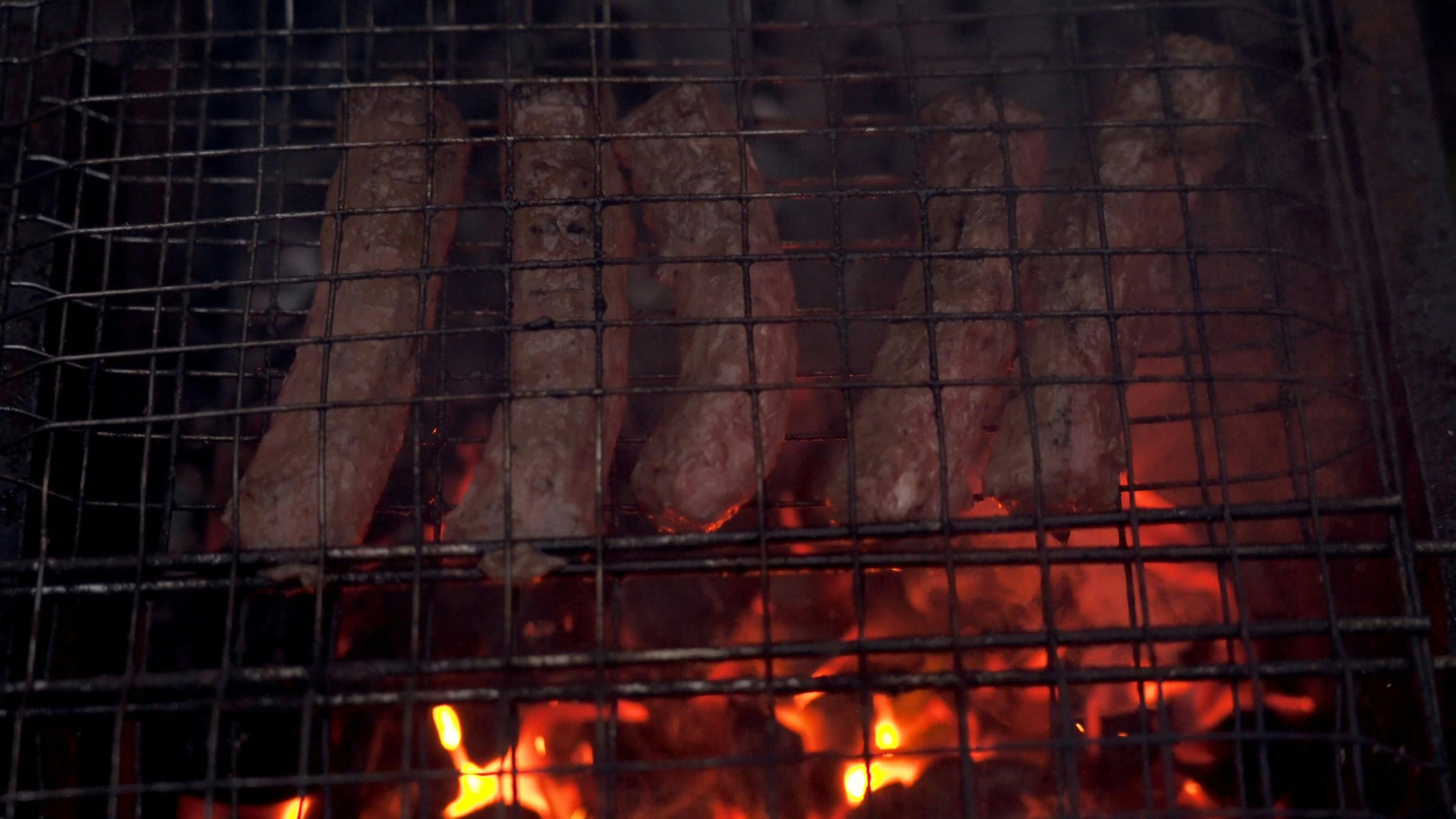 Grilling Meat over Burning Coals Free Stock Video Footage, Royalty-Free ...