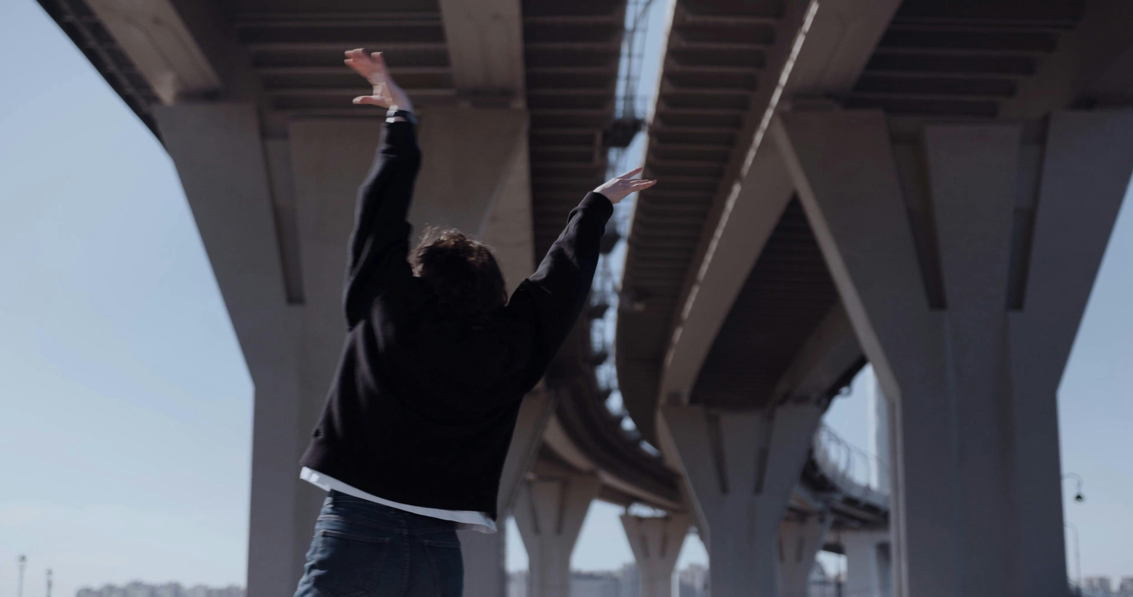 A person is standing under a bridge Free Stock Video Footage, Royalty ...