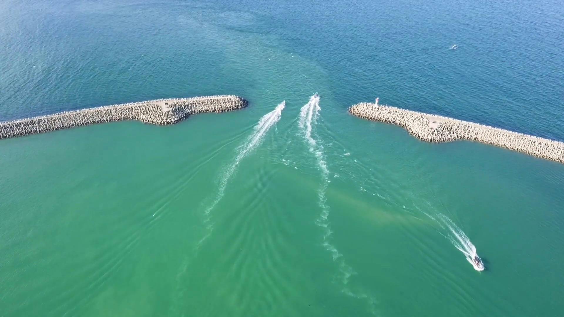 Two Motorboats Crossing The Ocean · Free Stock Video