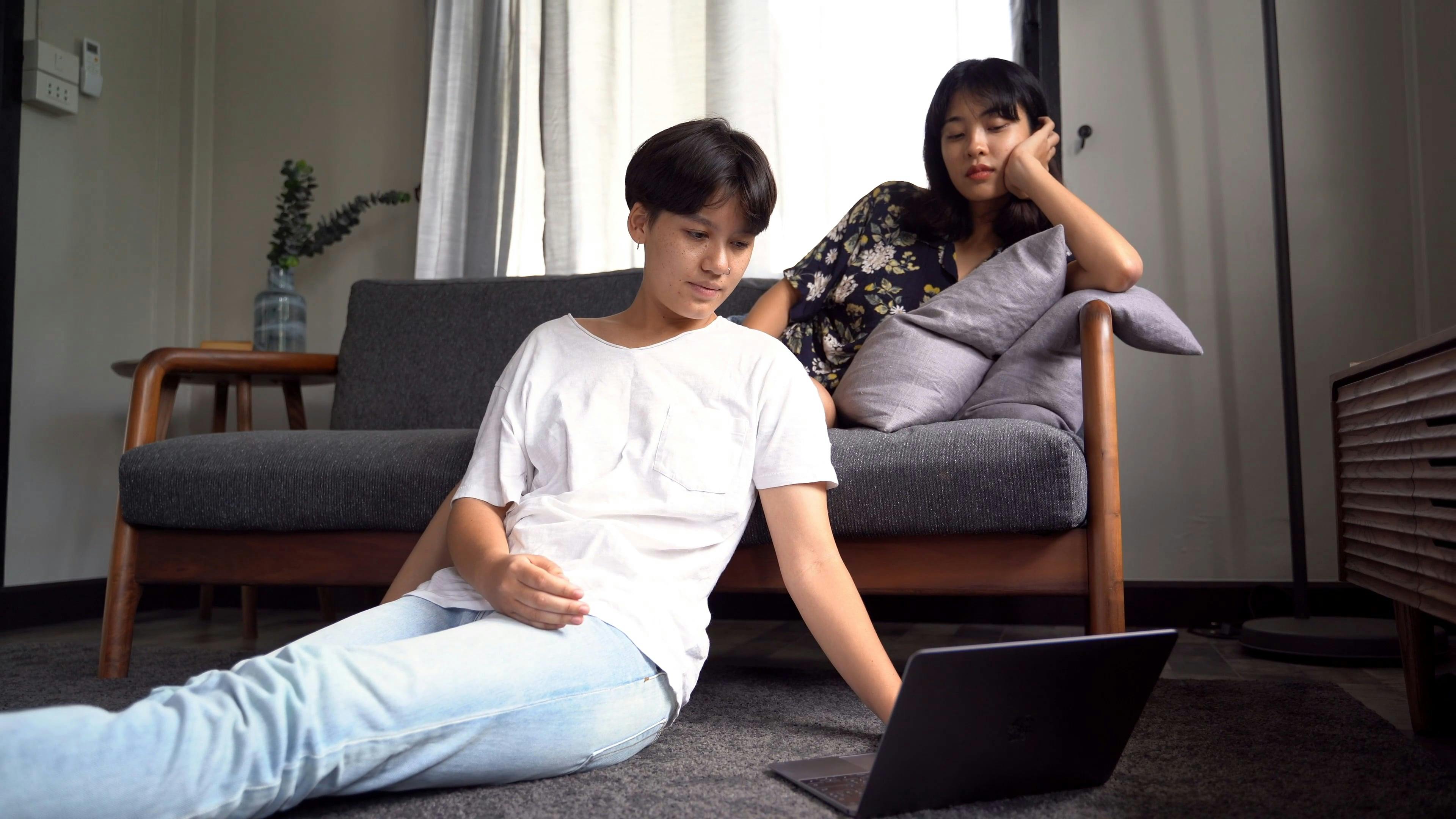 Couple Watching on Their Laptop · Free Stock Video