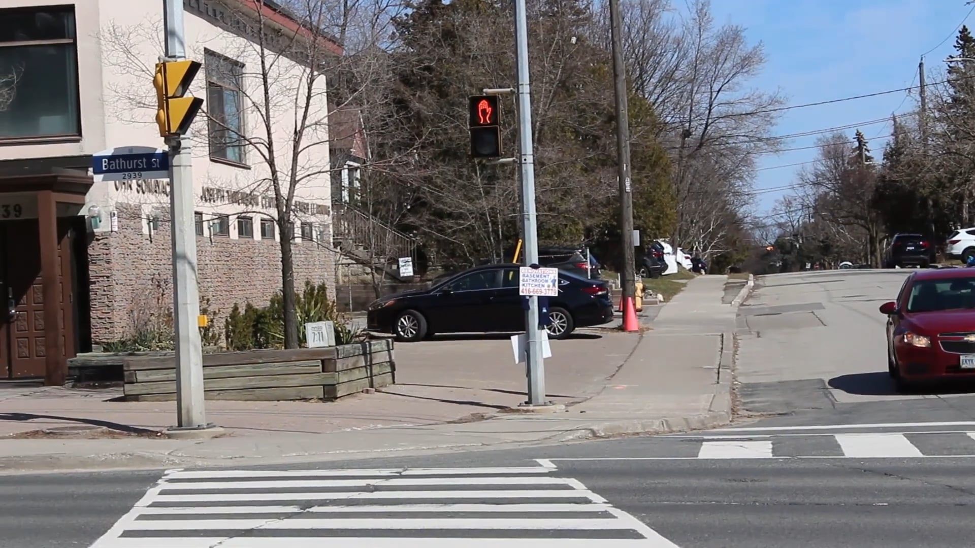 Red Car Passing on a Pedestrian Crossing Free Stock Video Footage ...