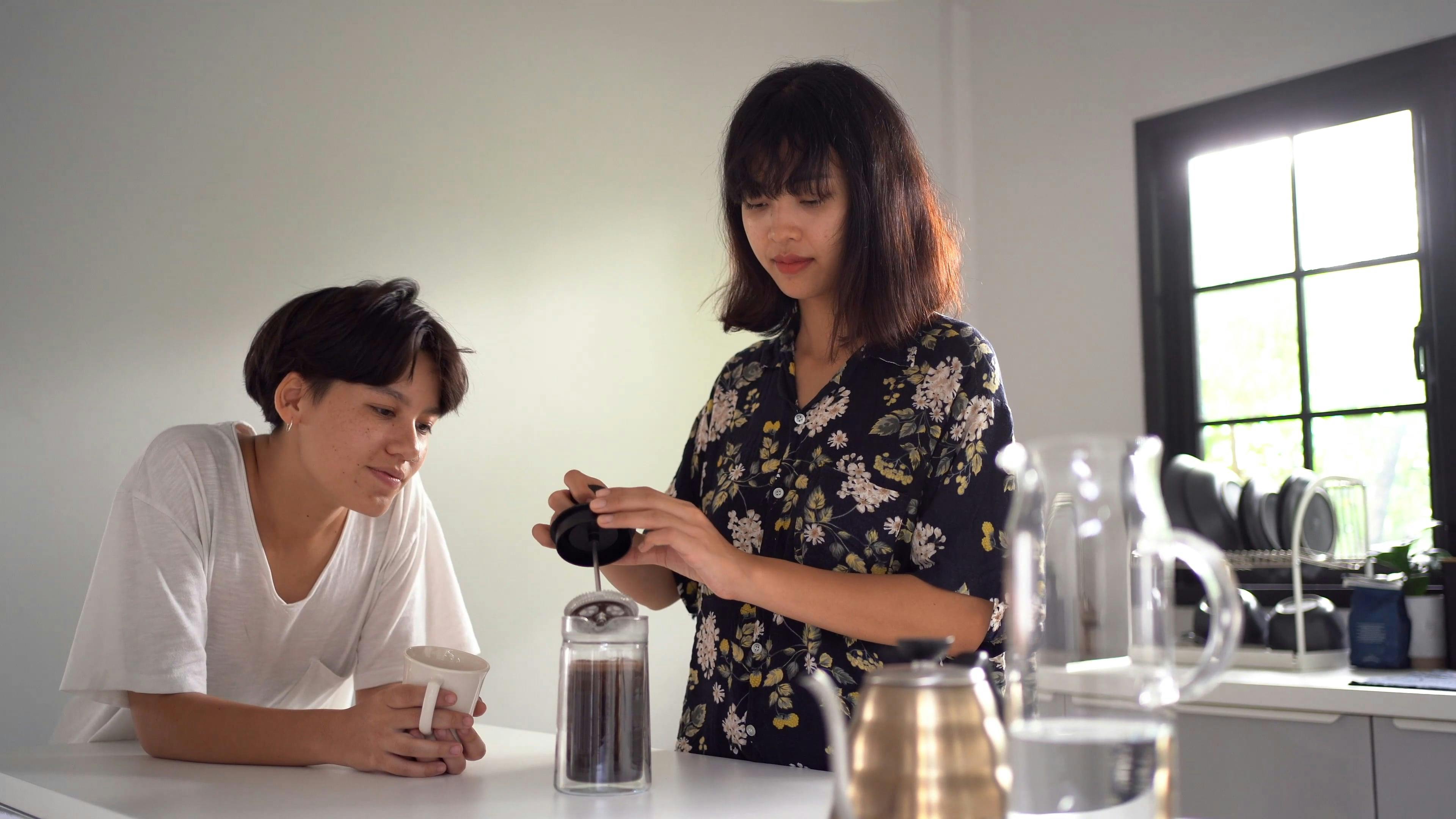 Video Of Woman Making Coffee Free Stock Video Footage, Royalty-Free 4K ...