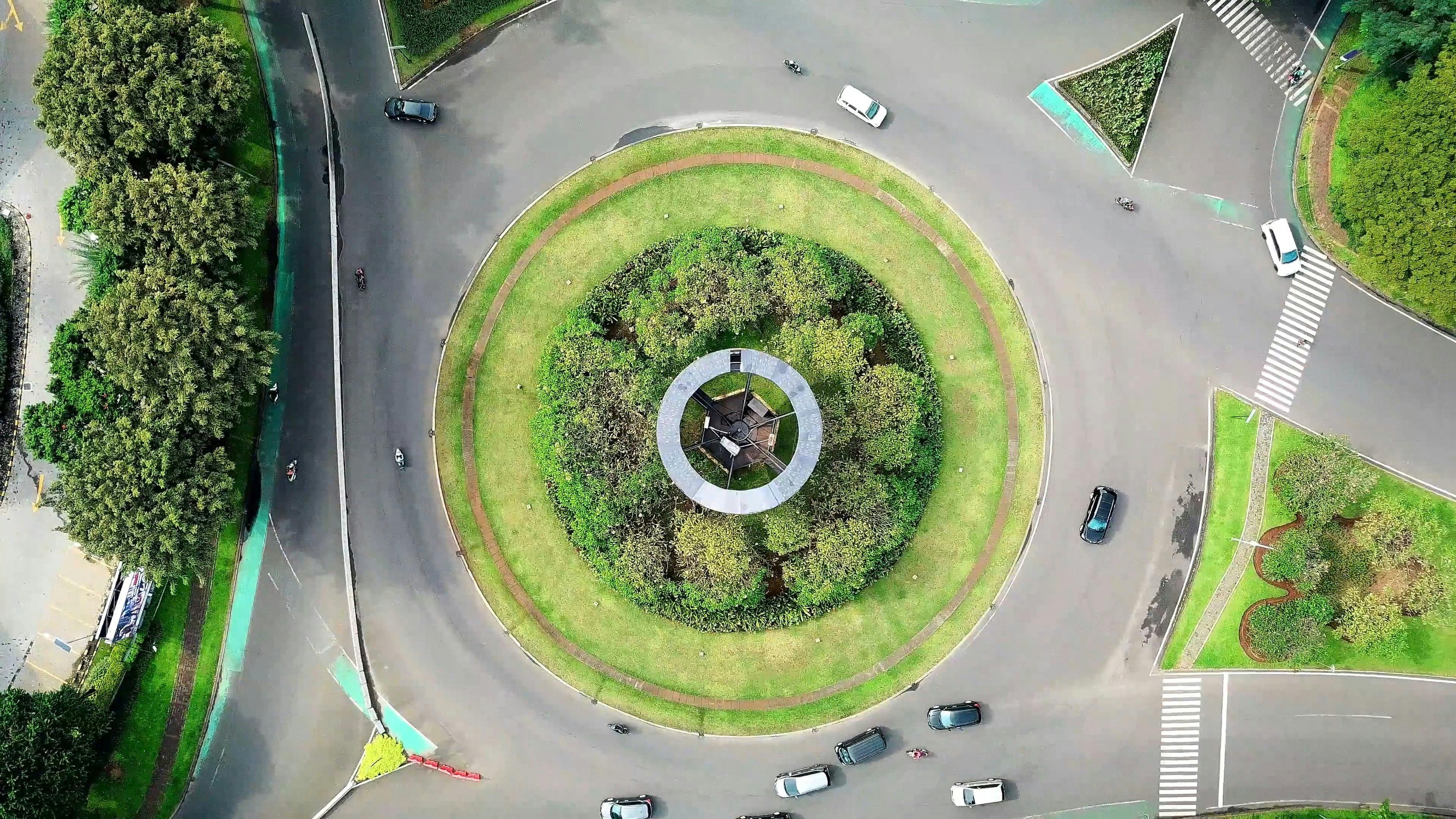 Bird's Eye View Of A Beautiful Park With Water Fountain · Free Stock Video