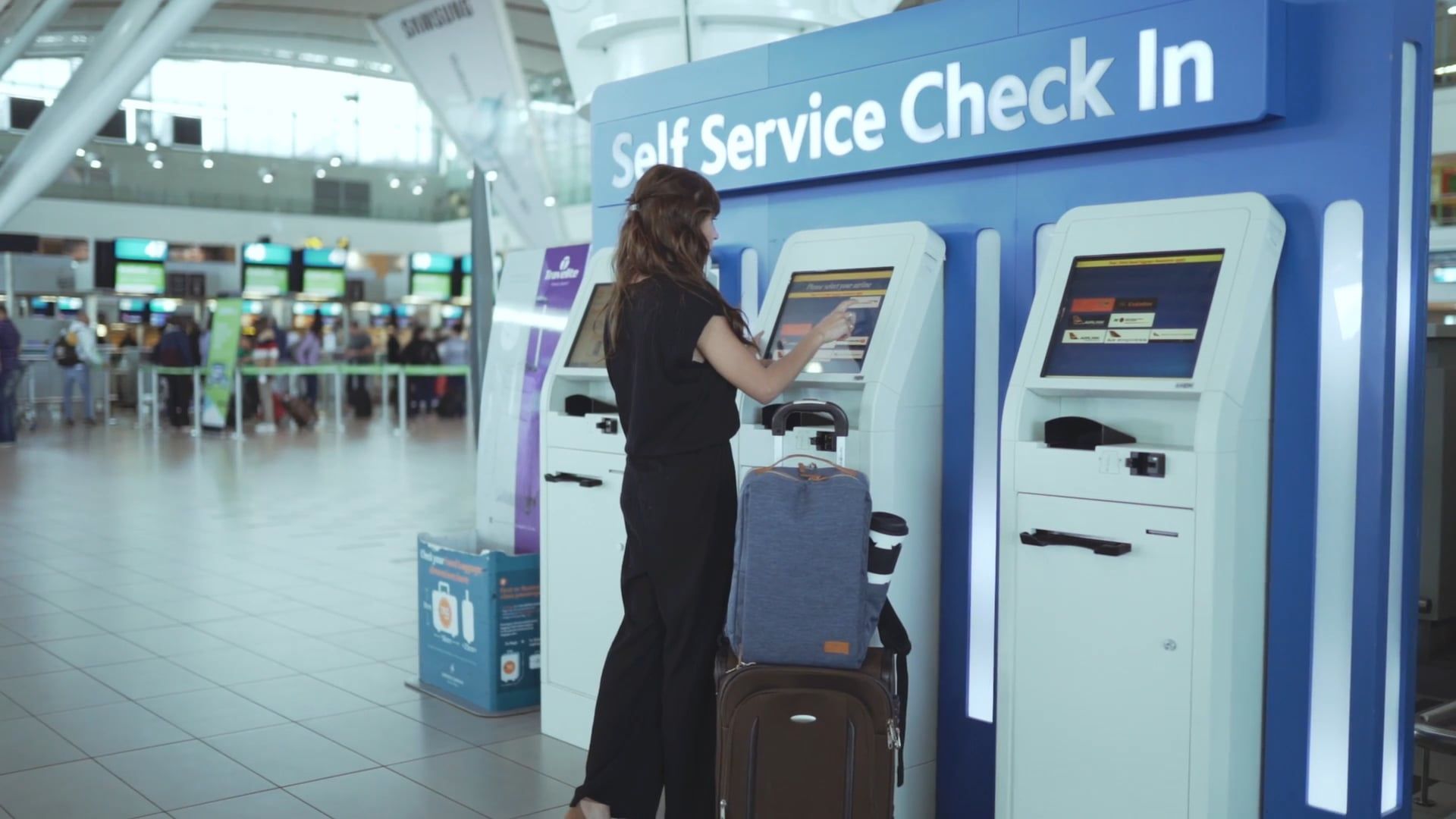 Travelers Inside An Airport Terminal Free Stock Video Footage, Royalty ...
