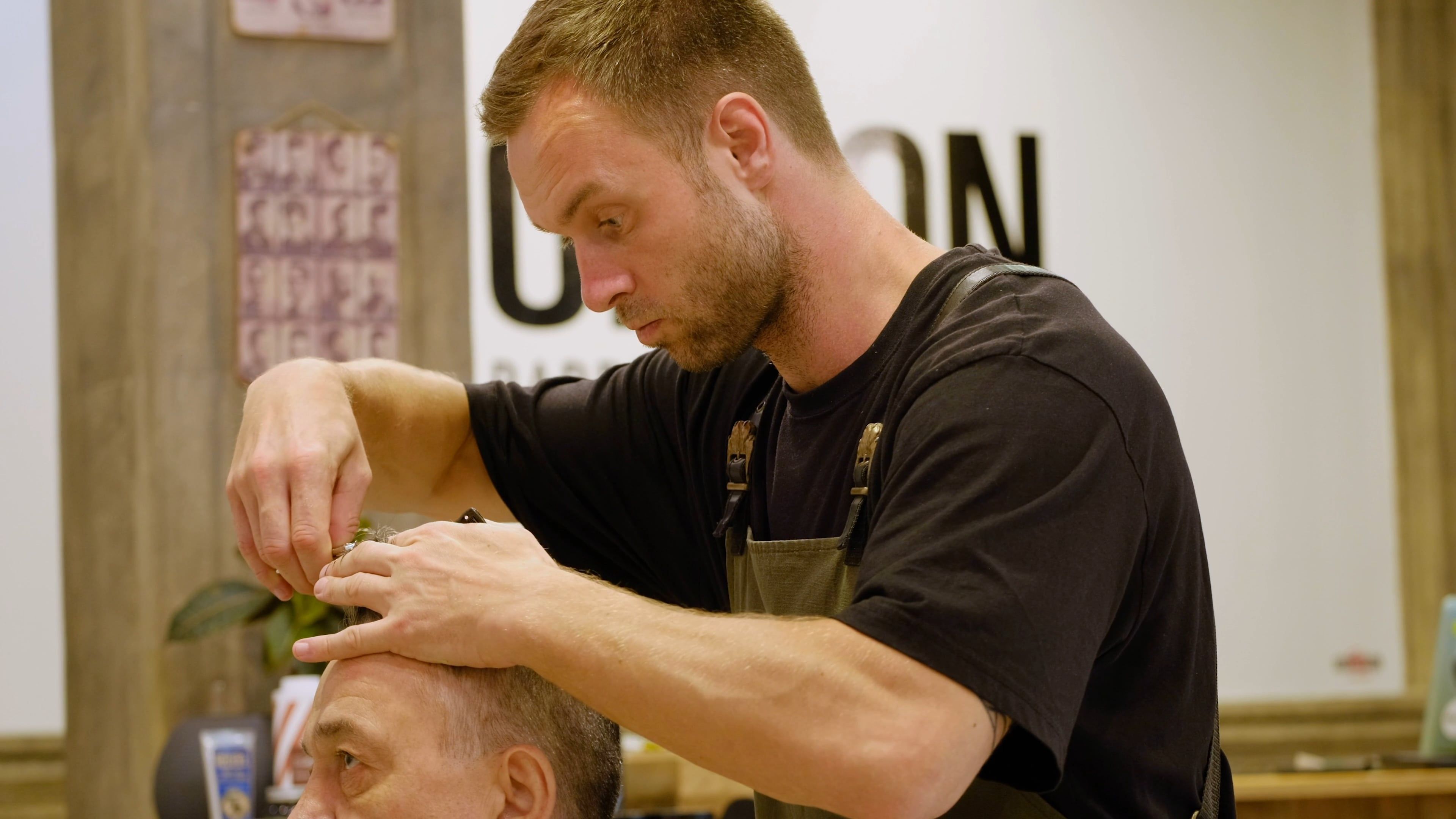 A Man Getting His Haircut Done by a Barber Free Stock Video Footage ...