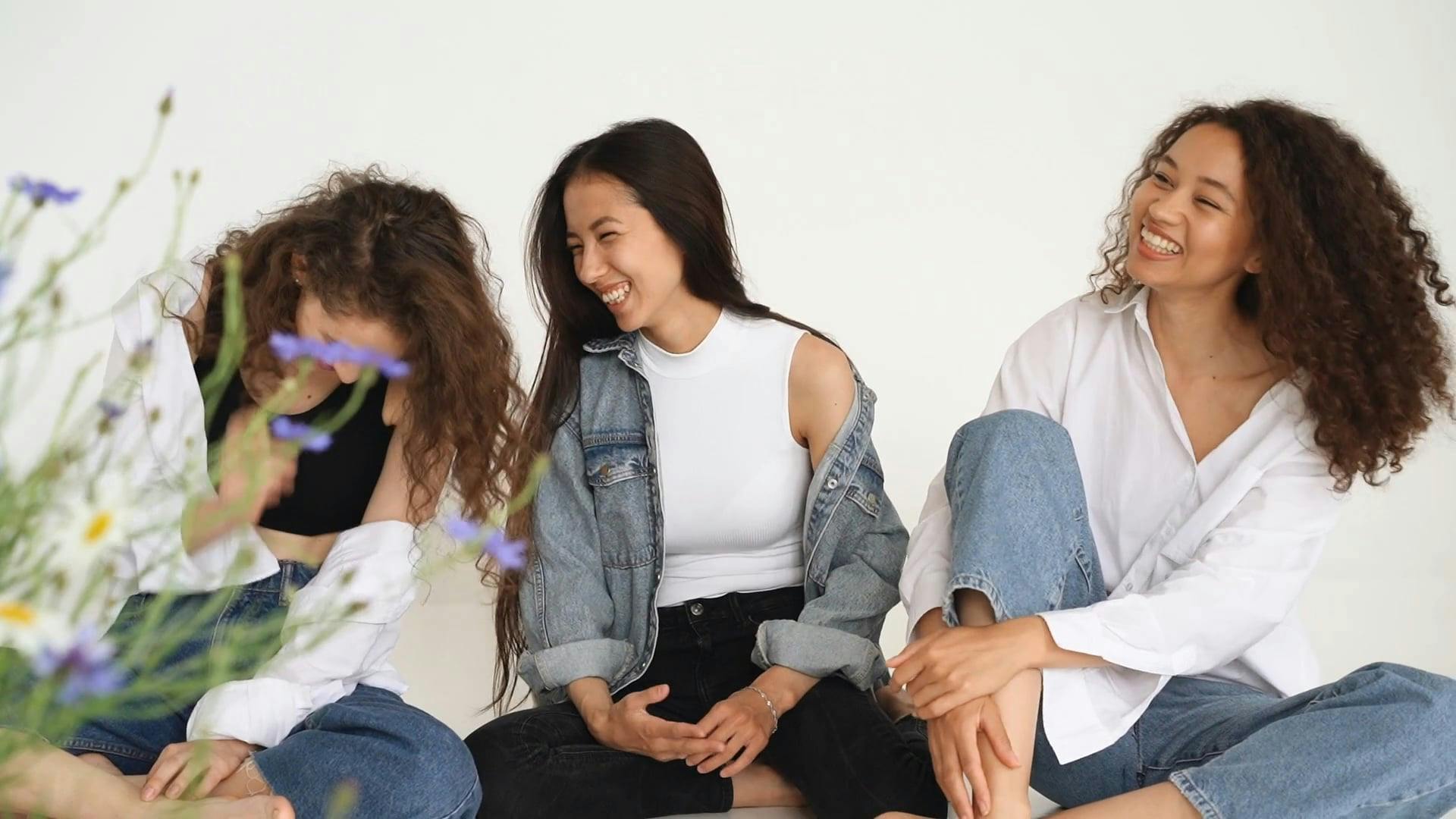 Three Happy Women With A Beautiful Smile Free Stock Video Footage ...