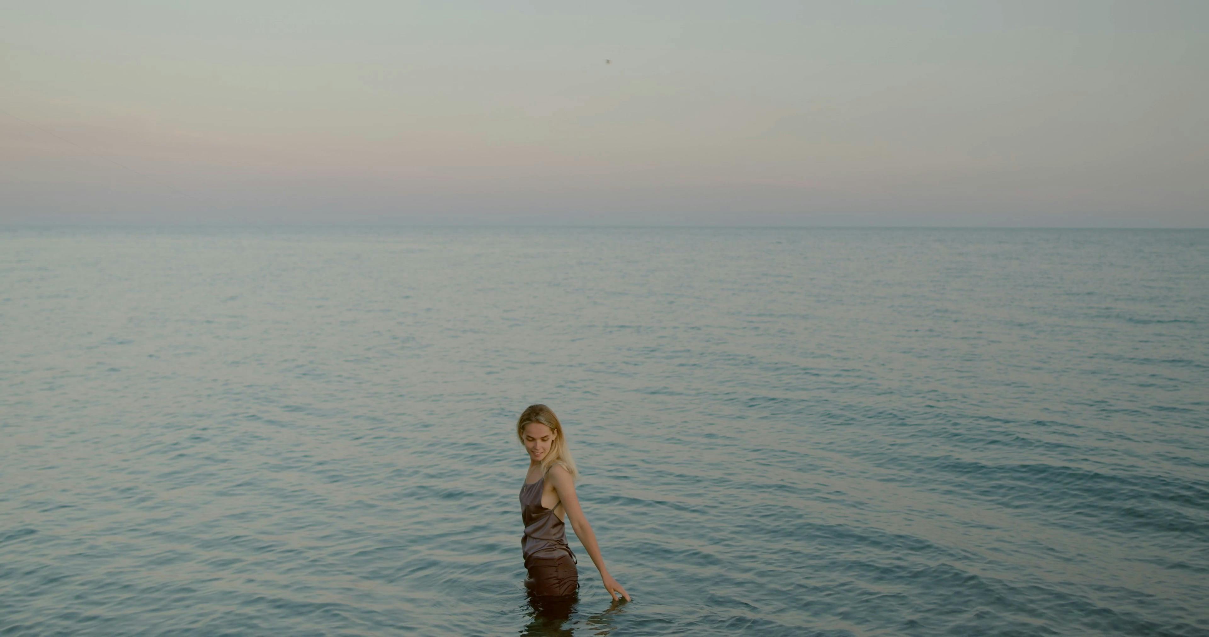 Woman Soaking in a Sea Water Free Stock Video Footage, Royalty-Free 4K ...