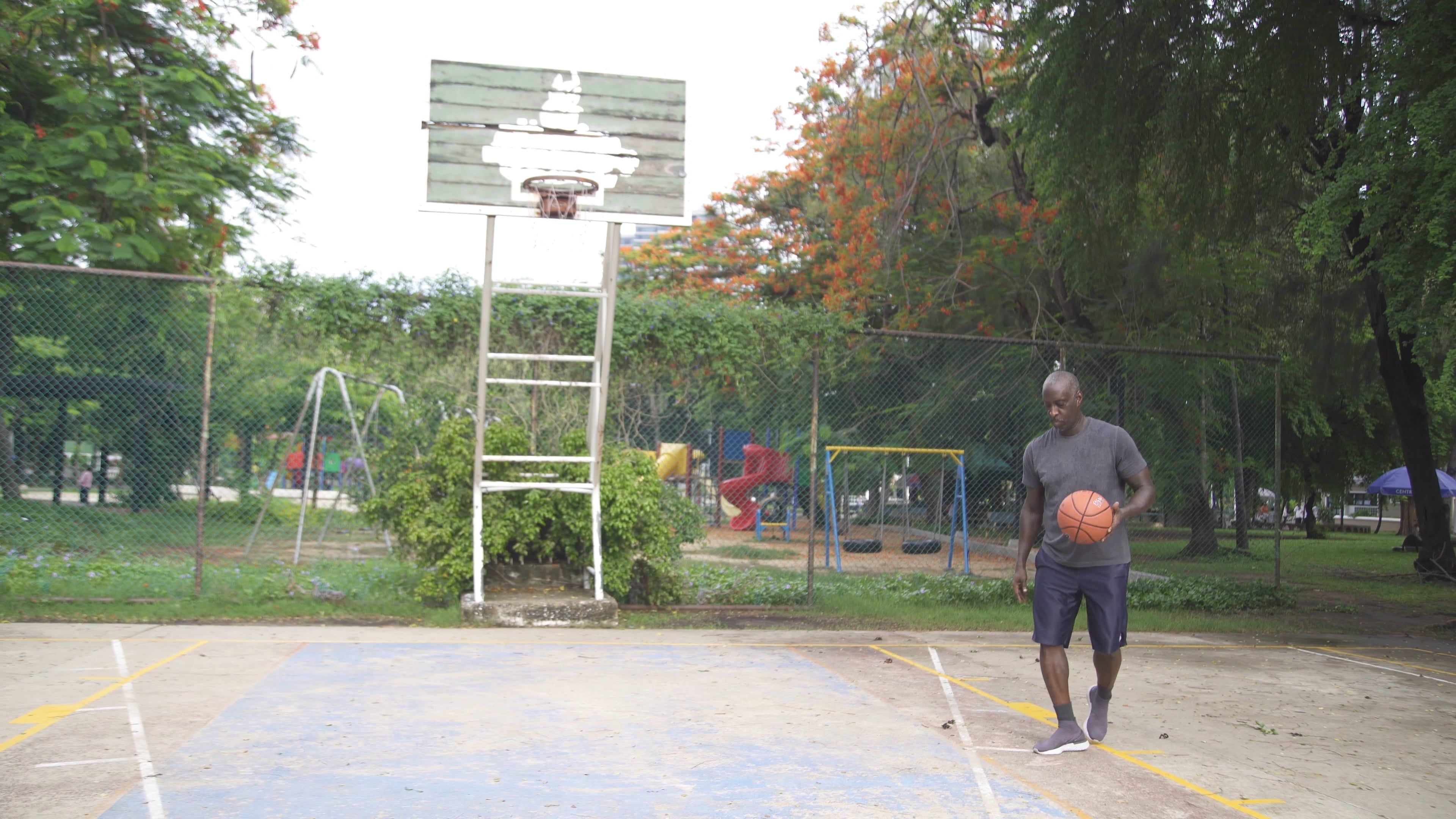 Man Shooting the Basketball to the Ring Free Stock Video Footage ...