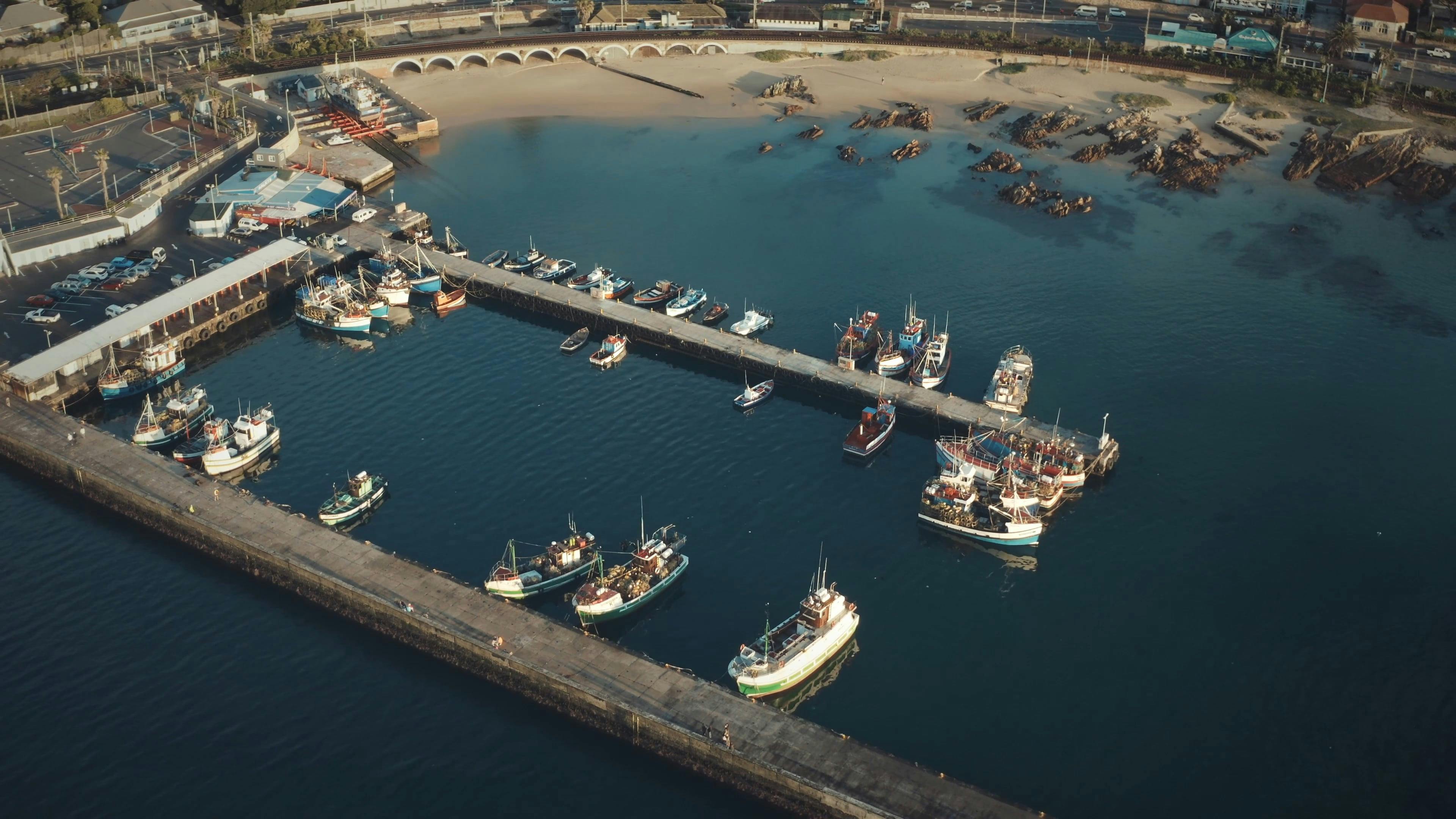Aerial View of a Port Town Free Stock Video Footage, Royalty-Free 4K ...