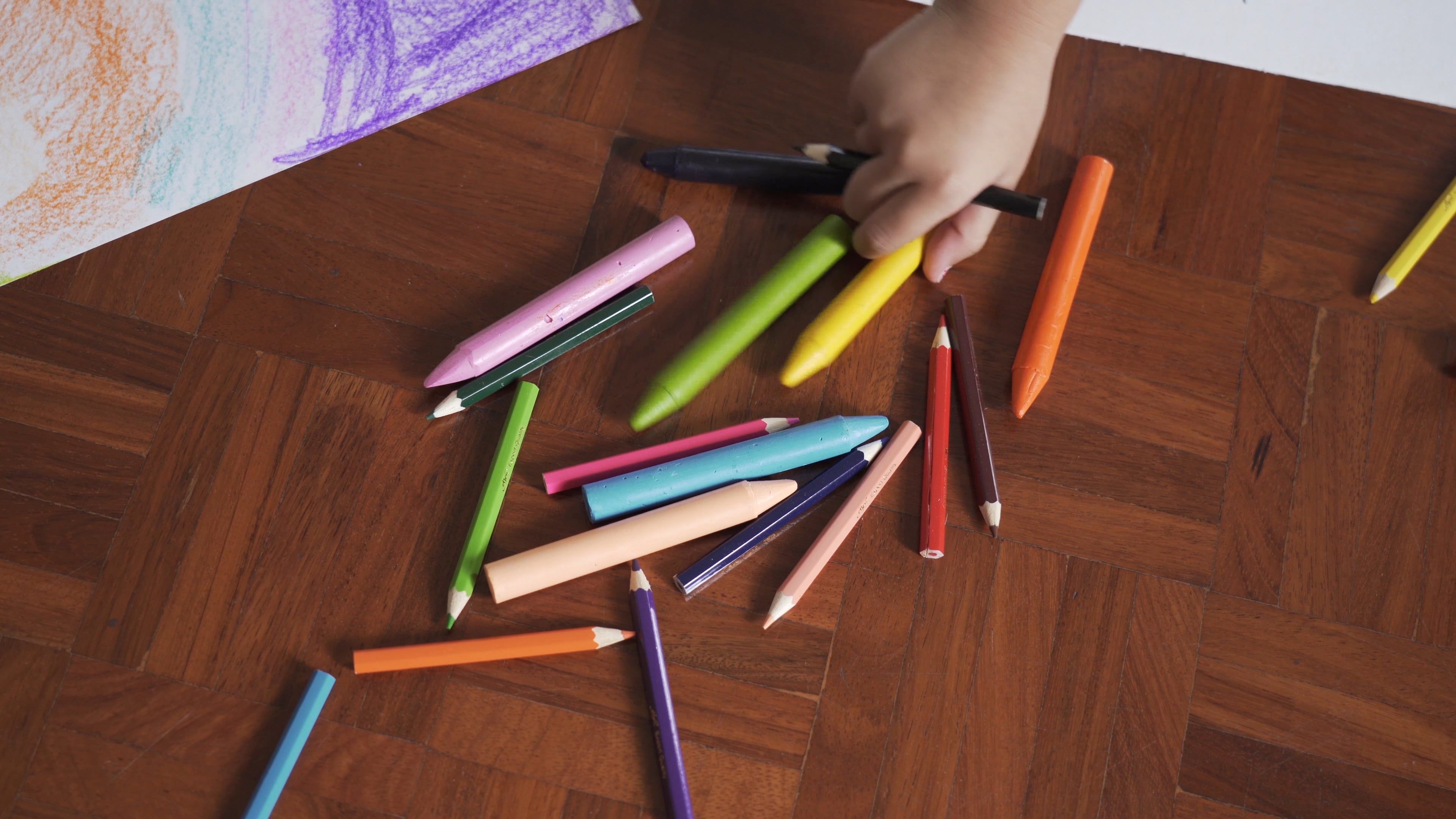 Video of Coloring Materials · Free Stock Video
