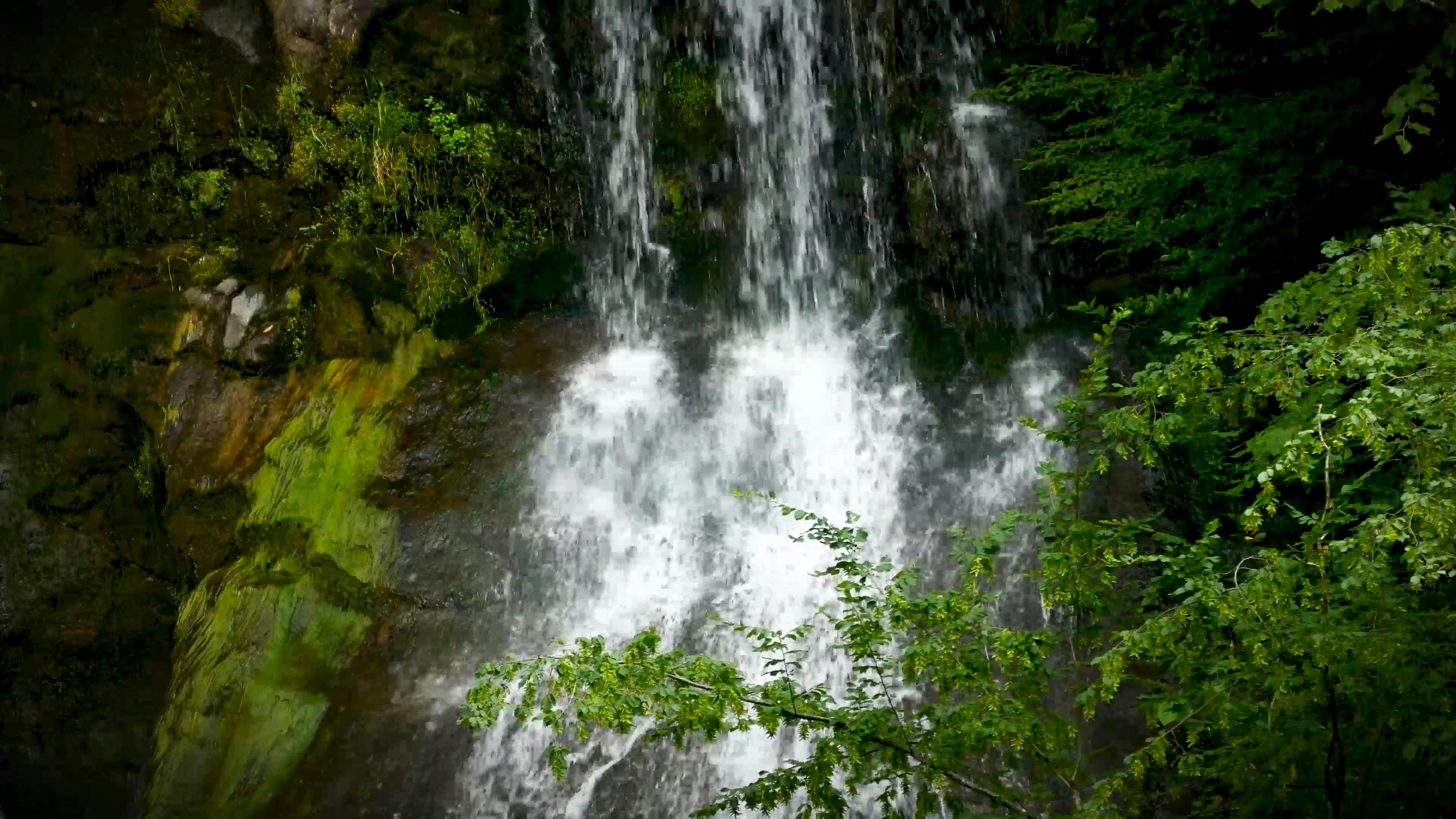 A Splashing Natural Waterfall · Free Stock Video