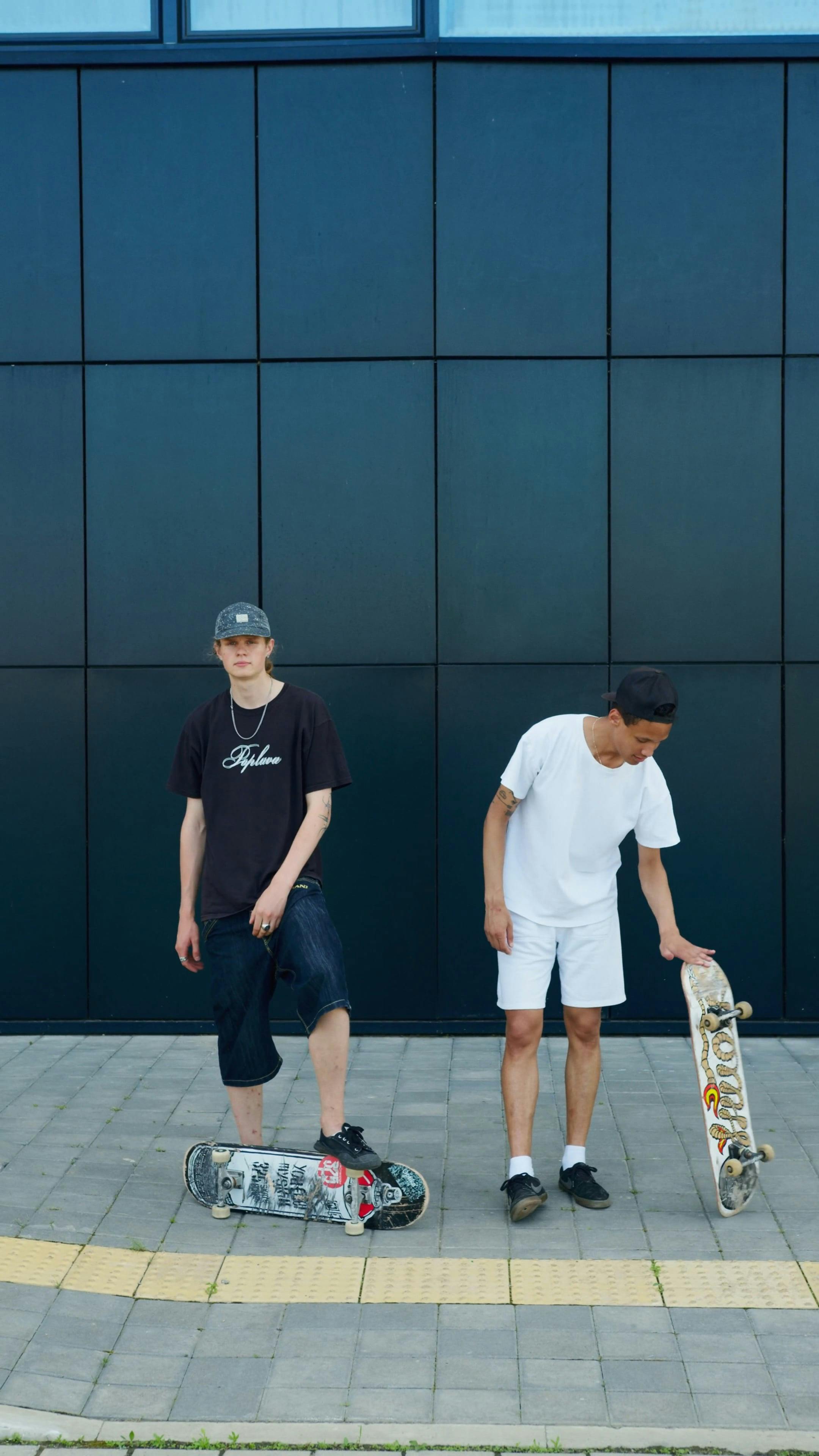 Boys Posing with Their Skateboards · Free Stock Video