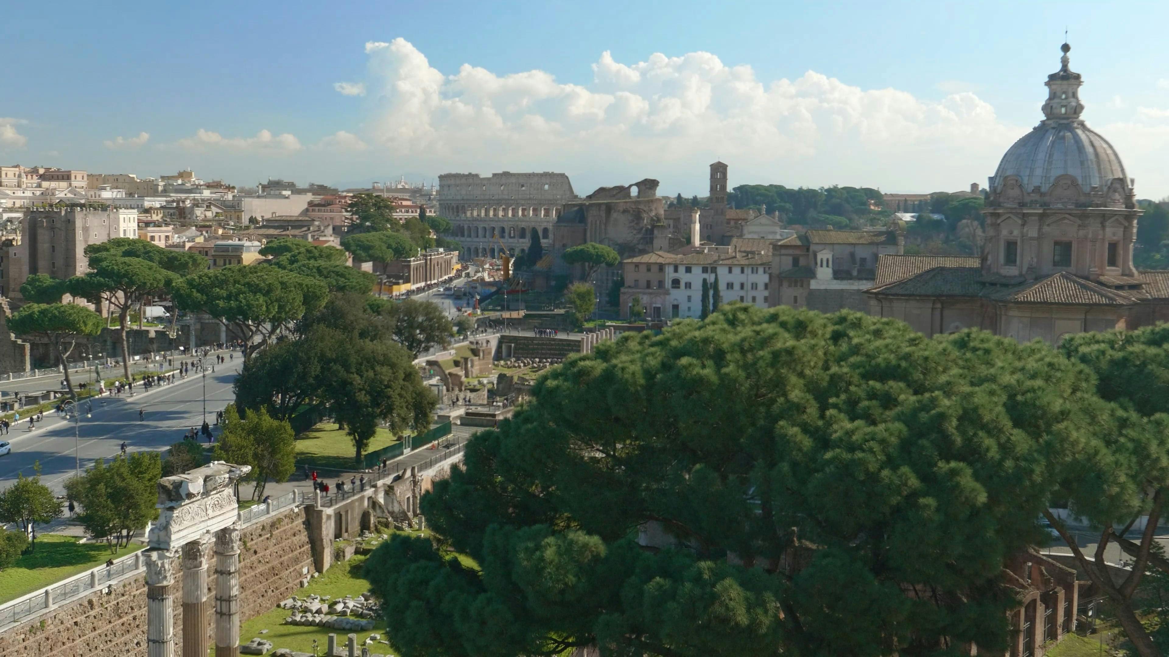 A Scenic View of the Colosseum in Rome Free Stock Video Footage ...