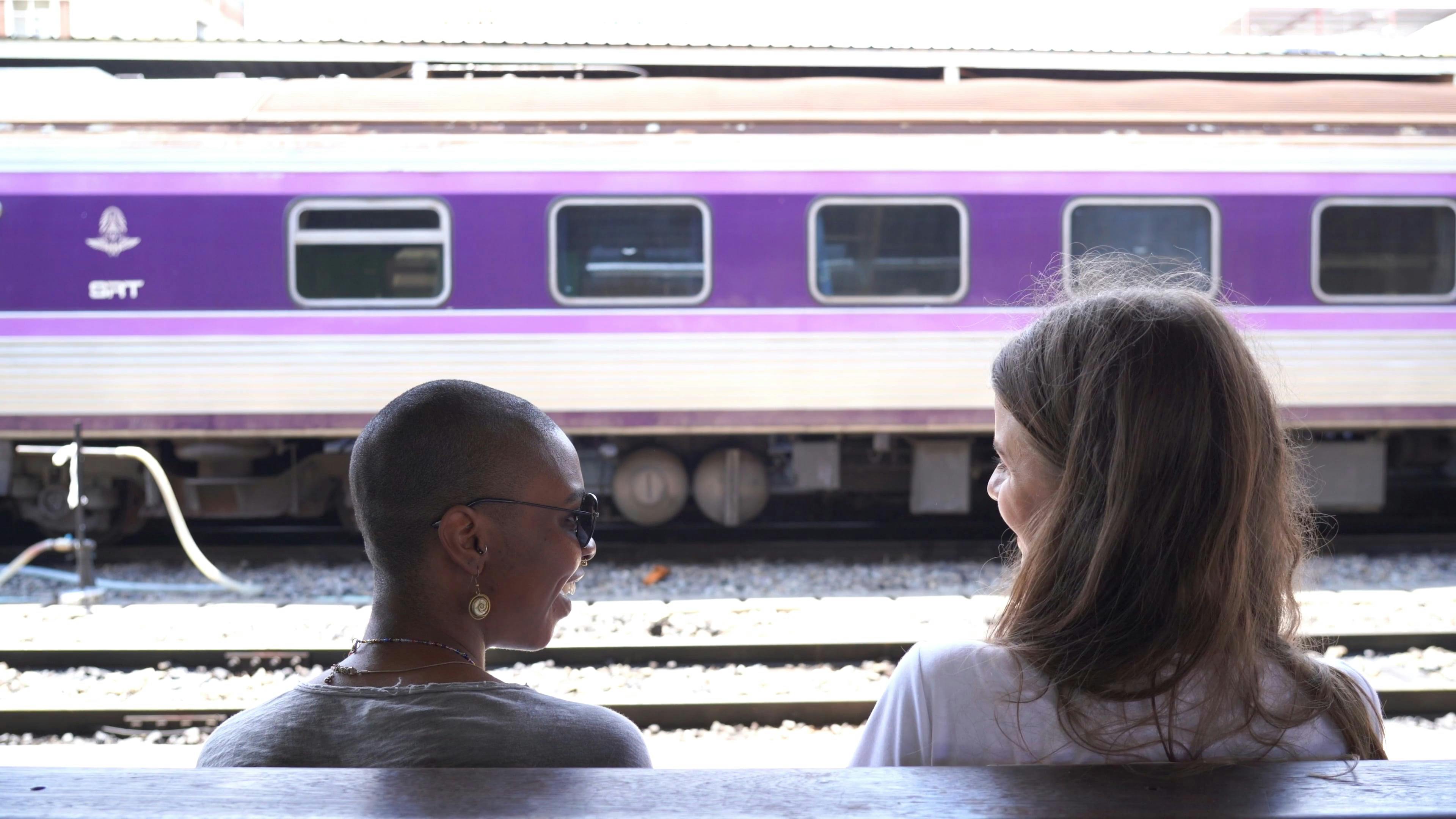 Two Women Chatting at a Train Station Free Stock Video Footage, Royalty ...