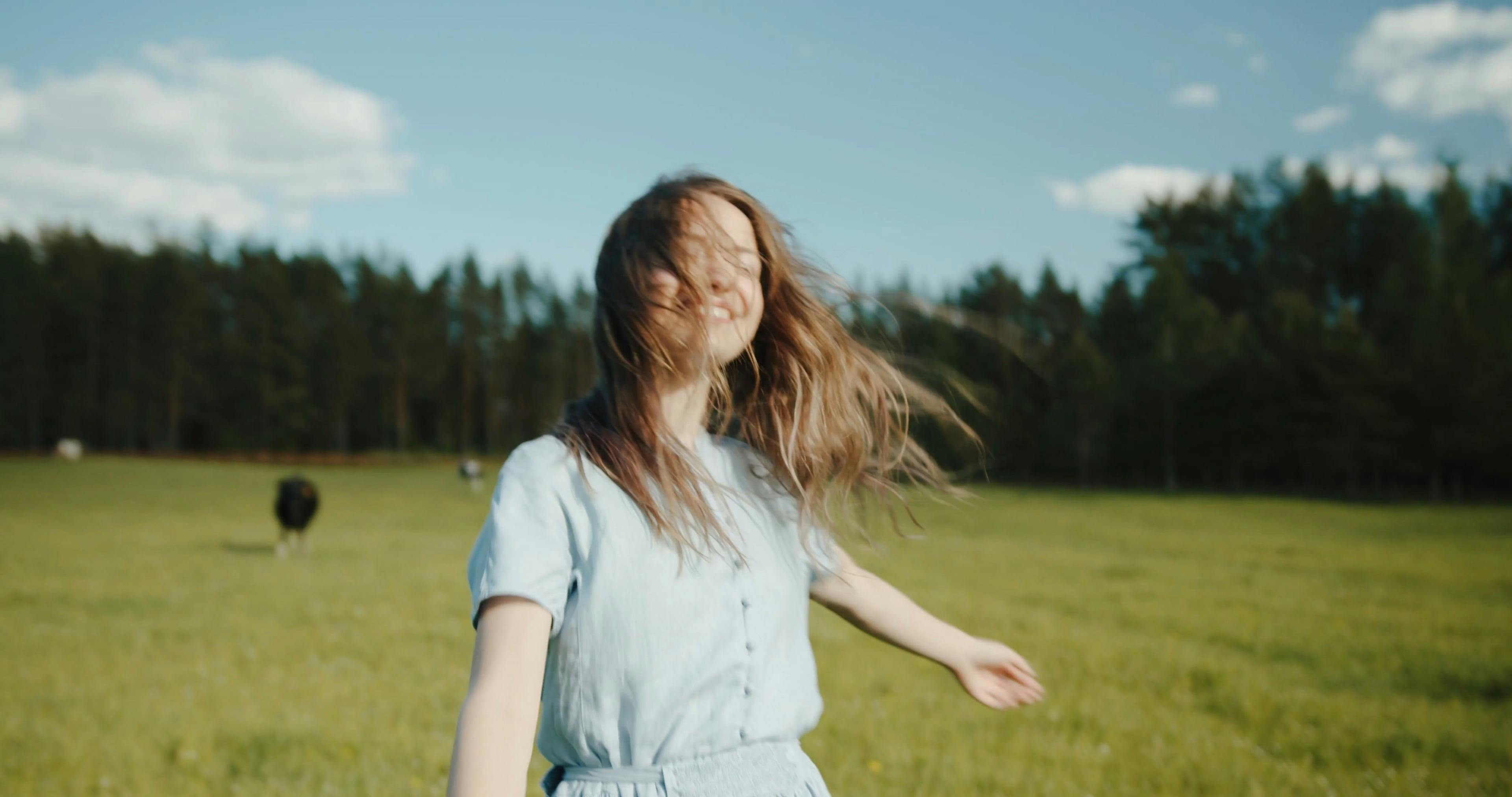 A Woman Running In The field Free Stock Video Footage, Royalty-Free 4K ...