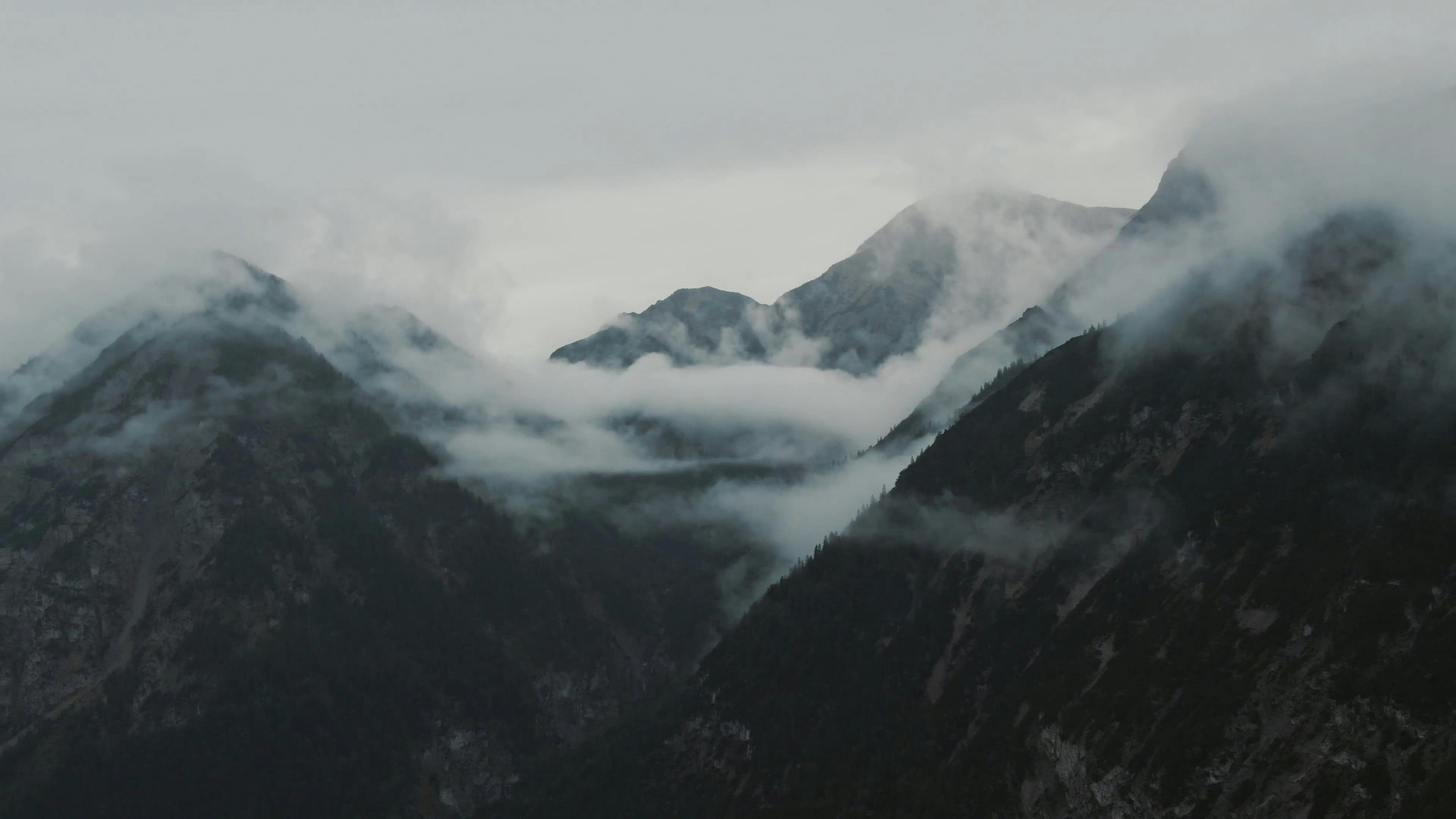 Drone Footage of a Mountains and Clouds · Free Stock Video