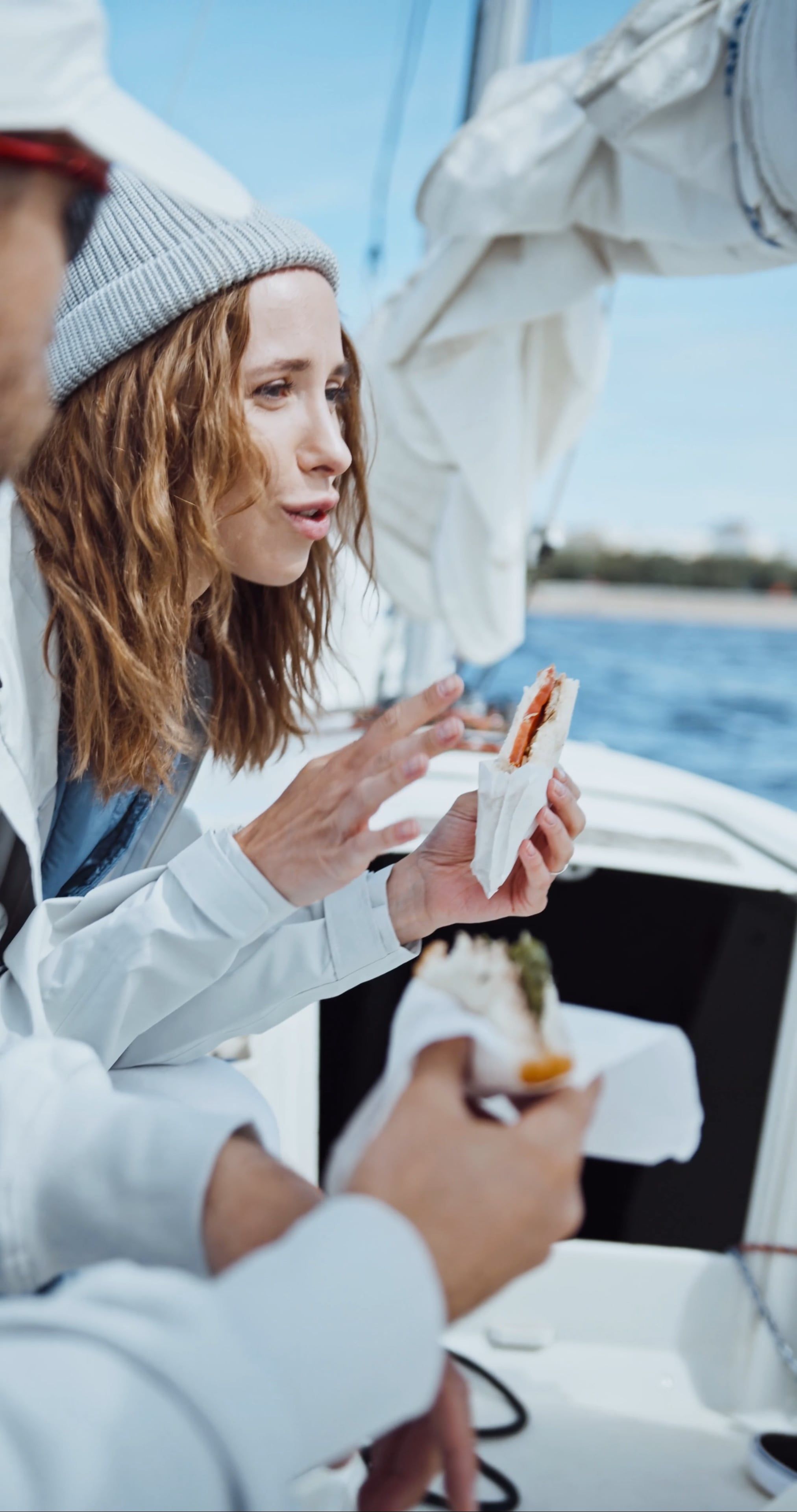 A woman and man eating food on a boat Free Stock Video Footage, Royalty ...