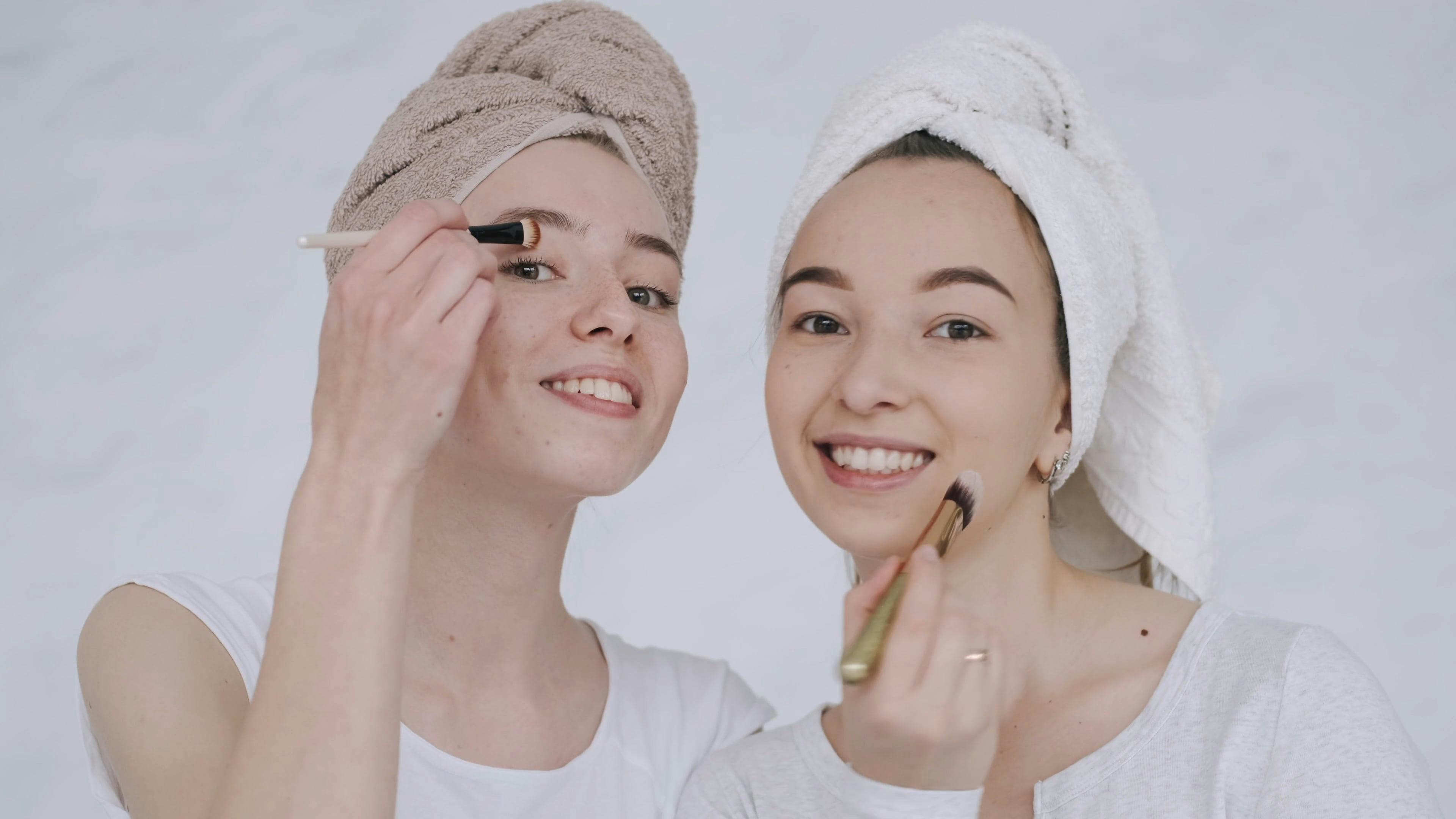 People Applying a Makeup on their Face Free Stock Video Footage ...