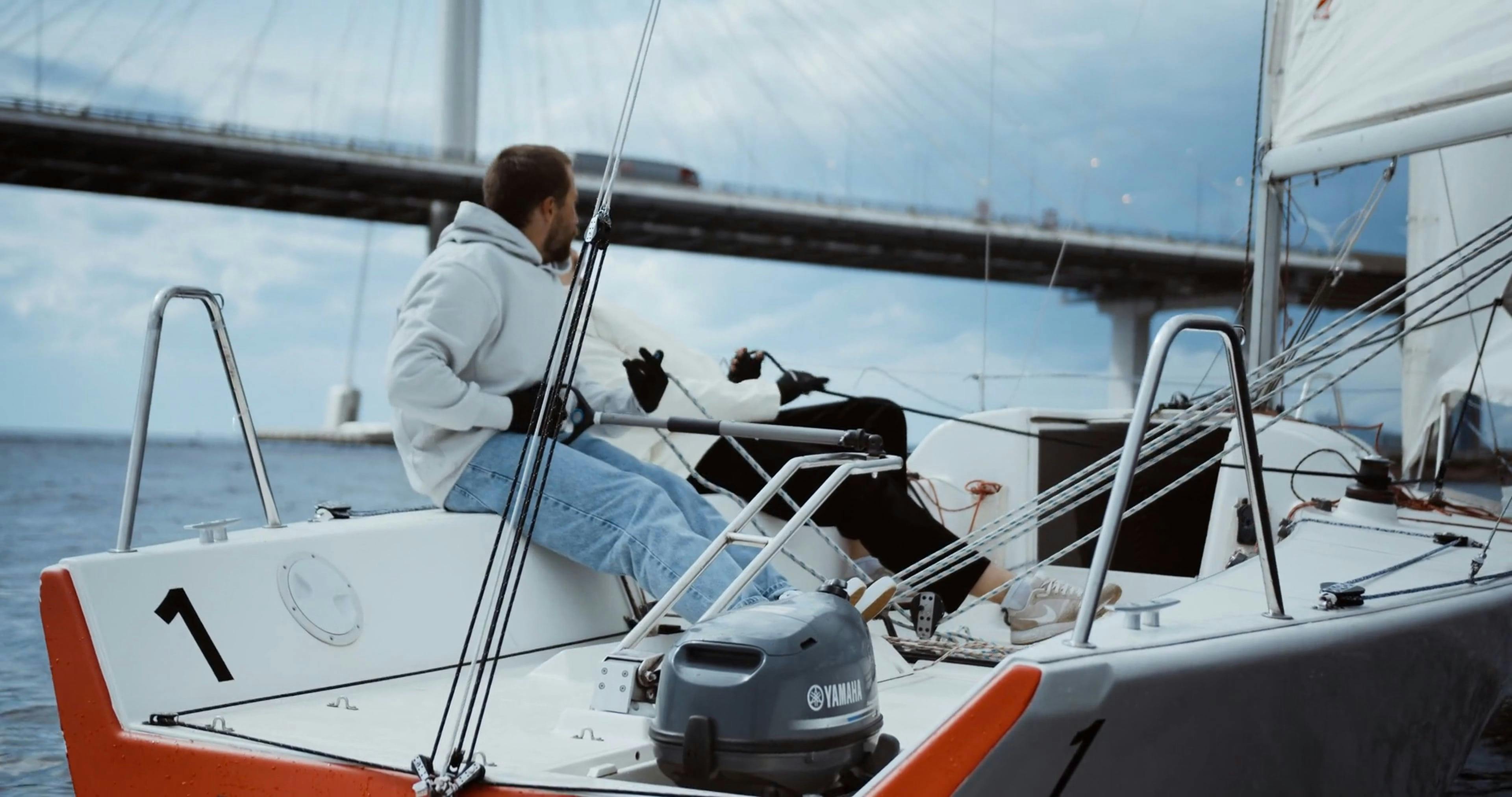 People Sailing a Boat · Free Stock Video