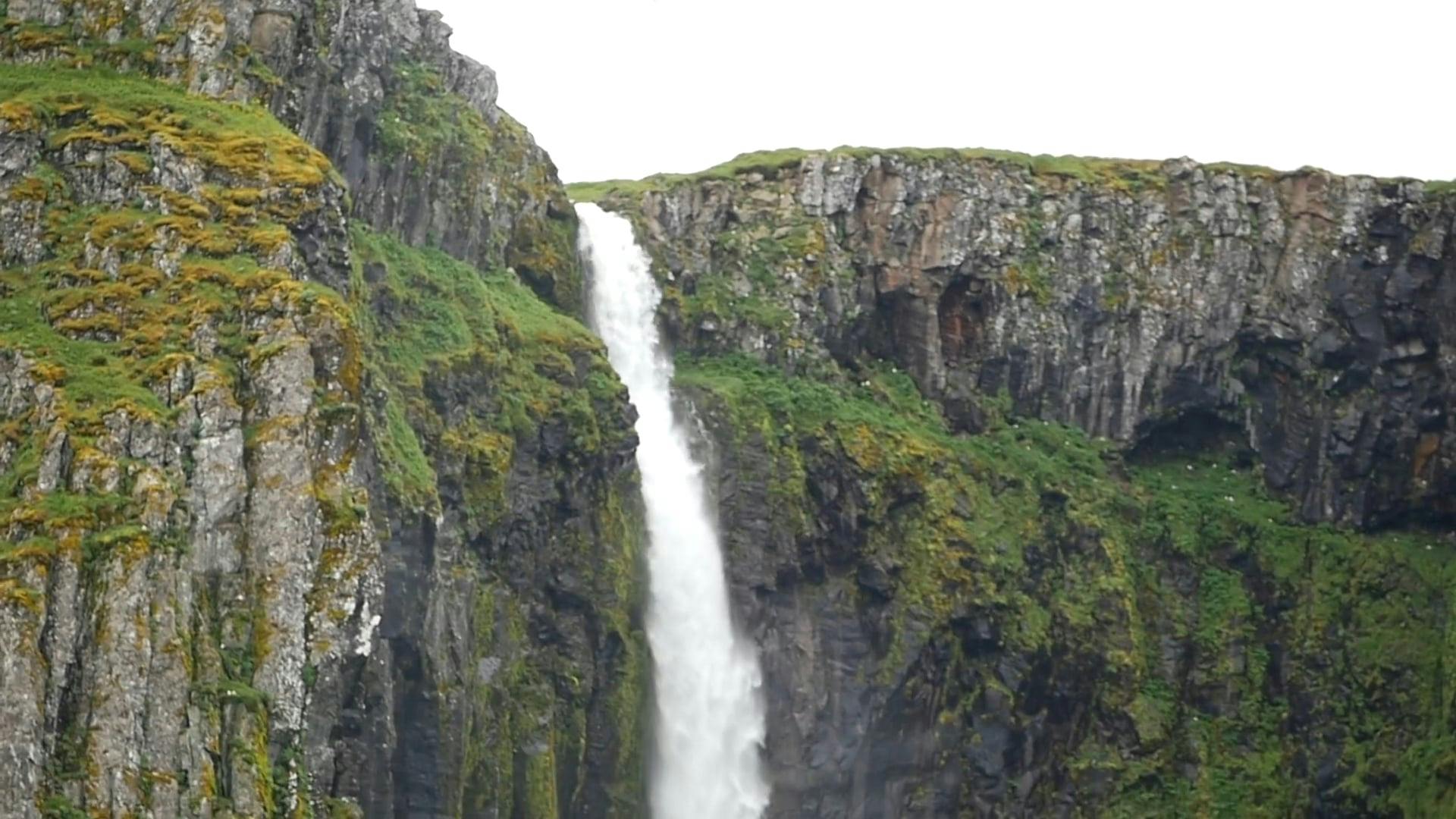 Waterfalls from the Cliff of a Mountain Free Stock Video Footage ...