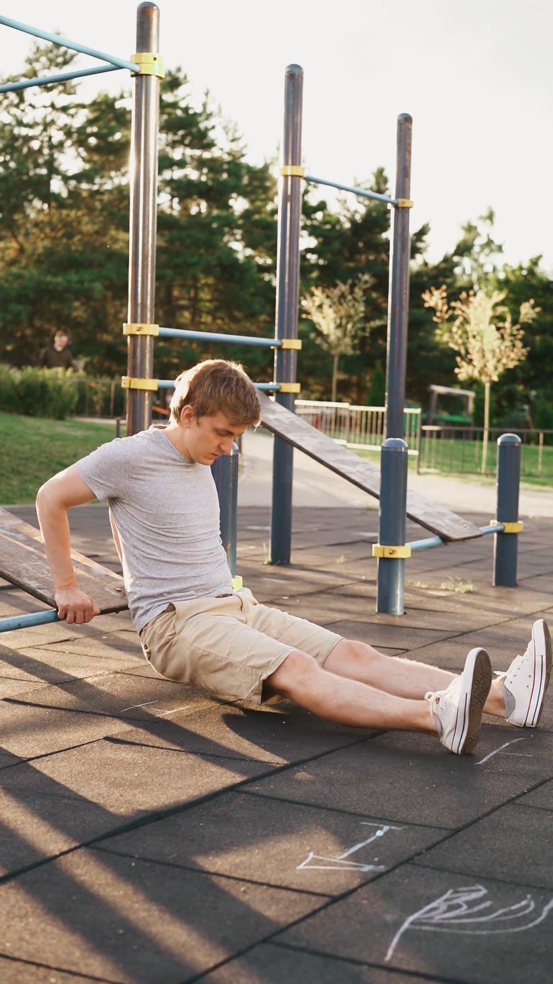 A Man Talking on the Phone while Exercising · Free Stock Video