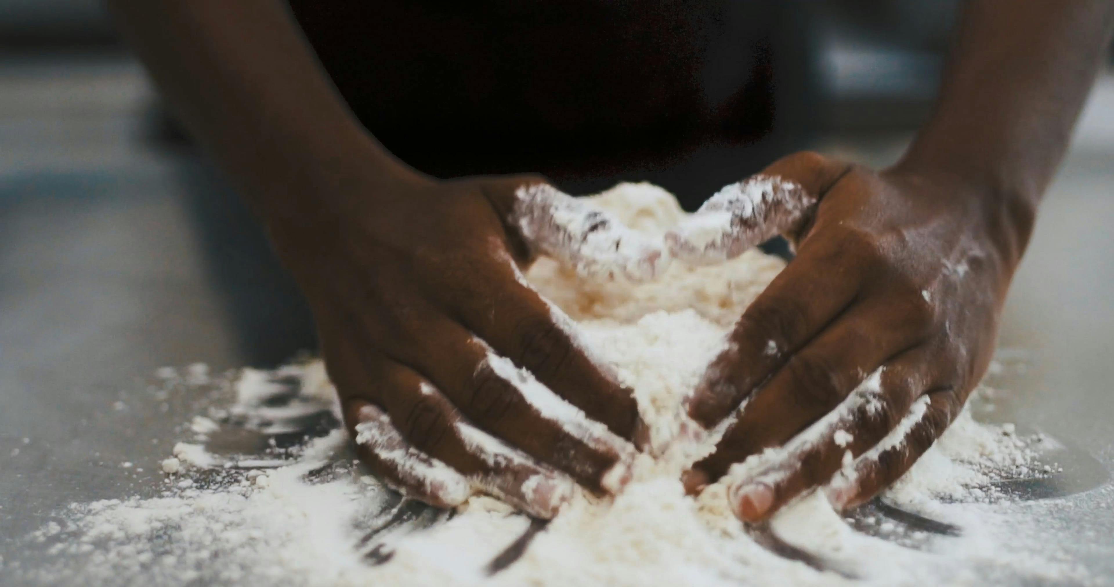 Close-Up View of a Person Mixing a Flour Free Stock Video Footage ...