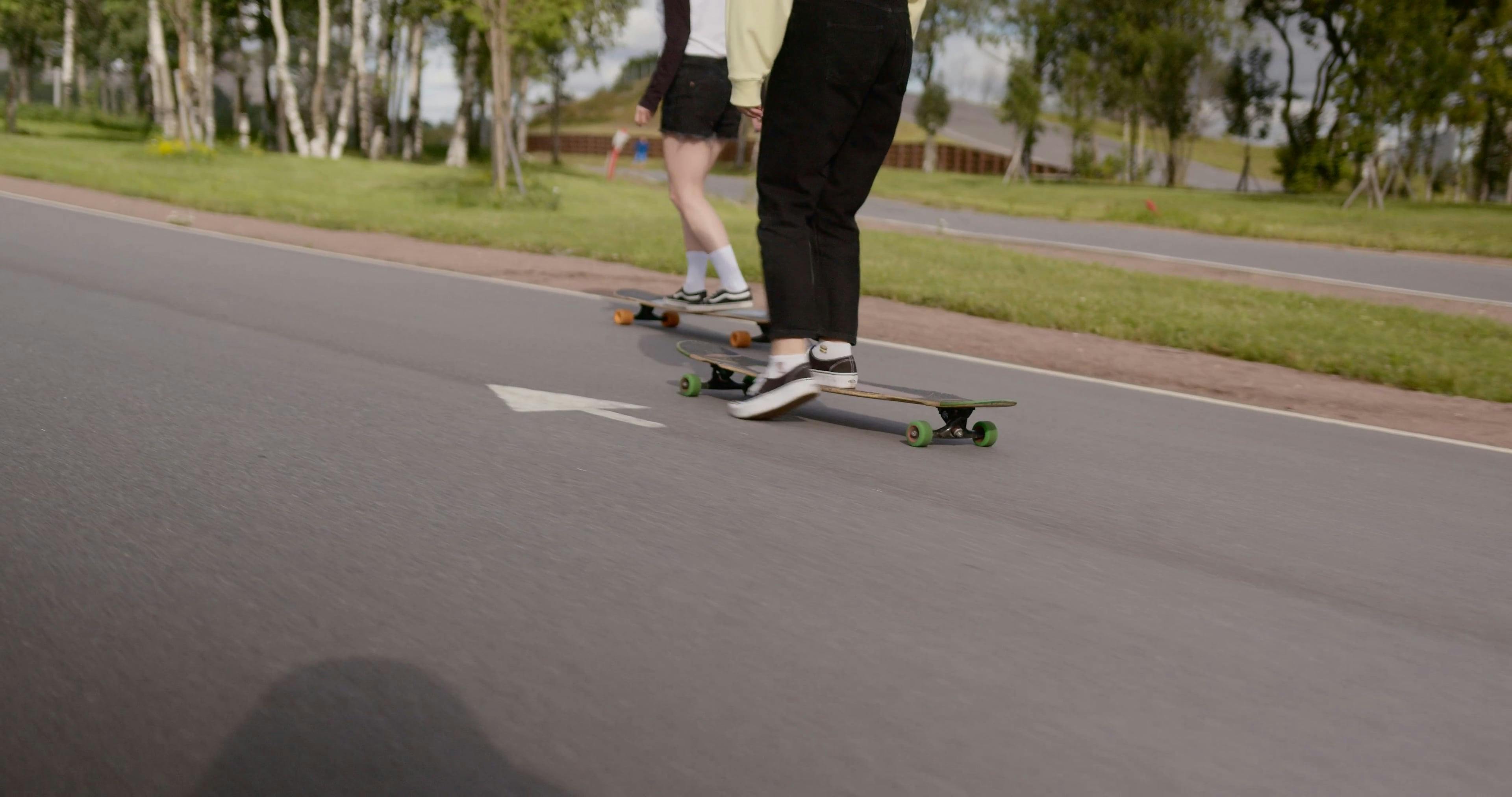 People Riding a Longboard on the Road Free Stock Video Footage, Royalty ...