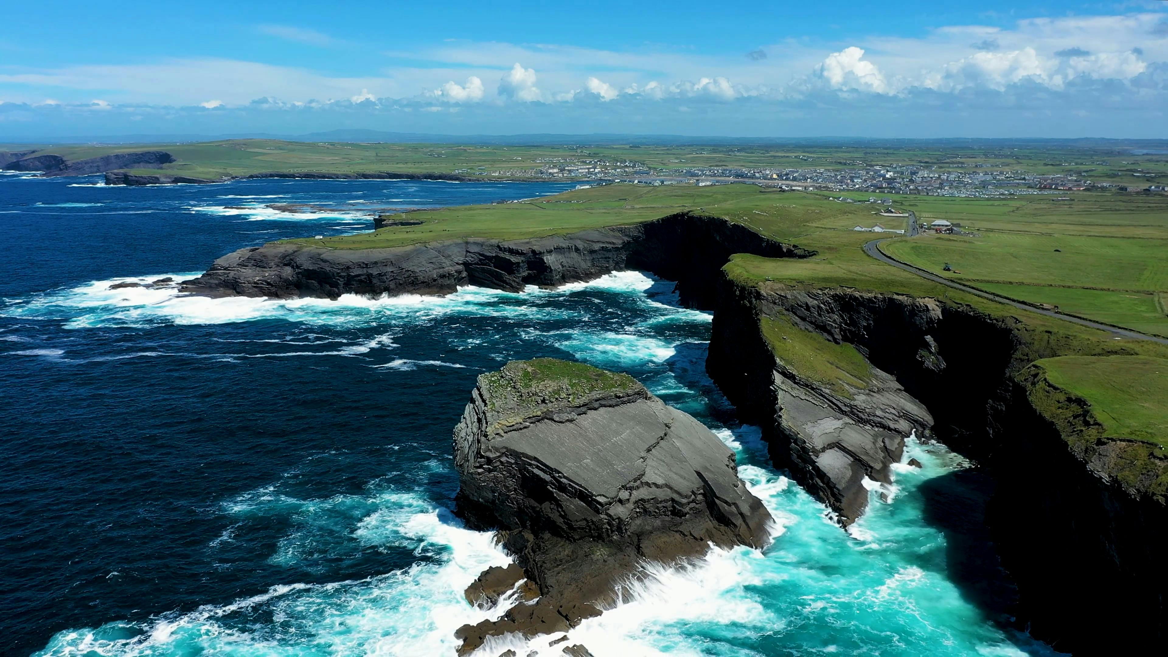 An Aerial Footage of a Landscape in Ireland Free Stock Video Footage ...