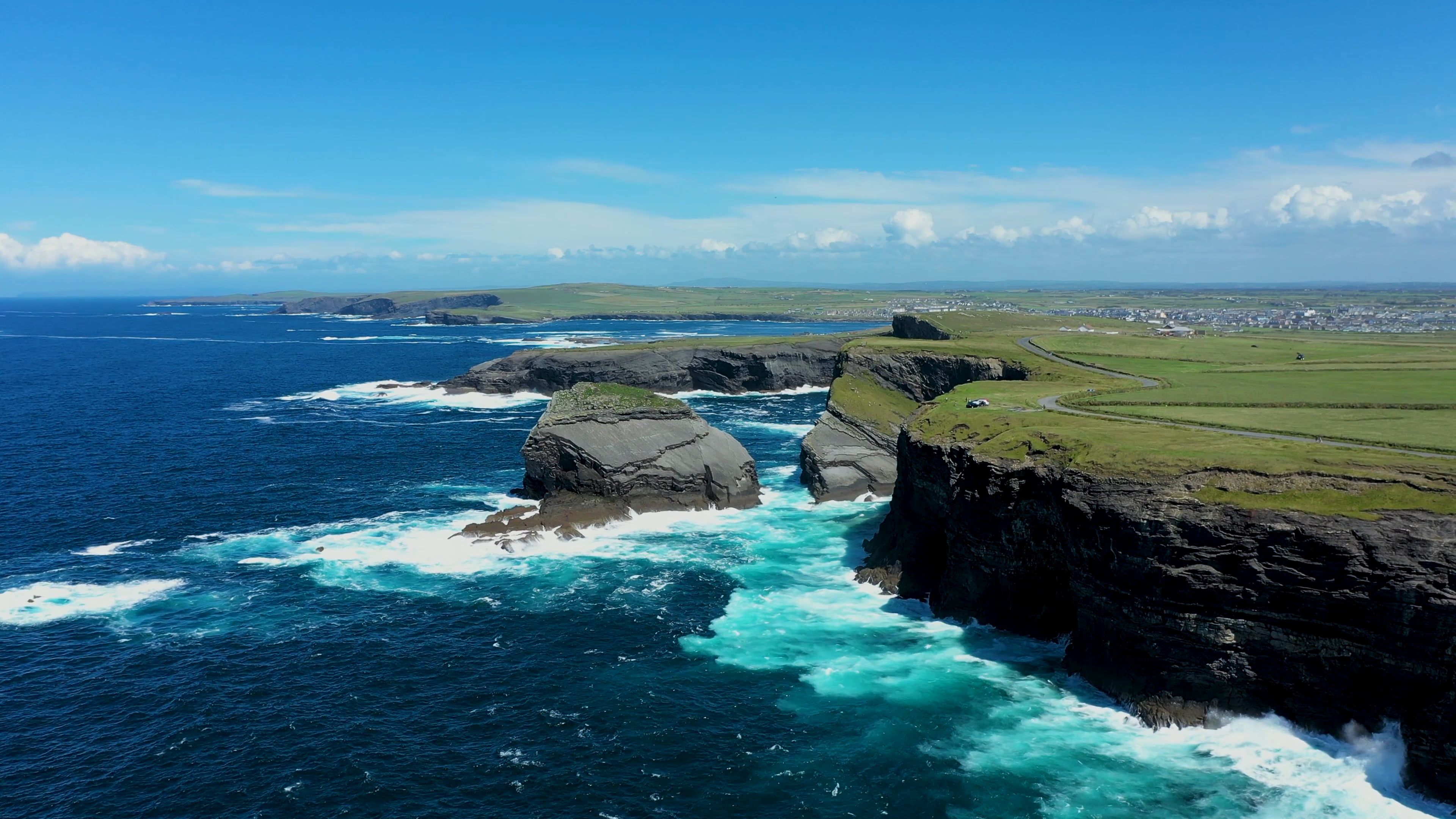 An Aerial Footage of a Landscape in Ireland · Free Stock Video