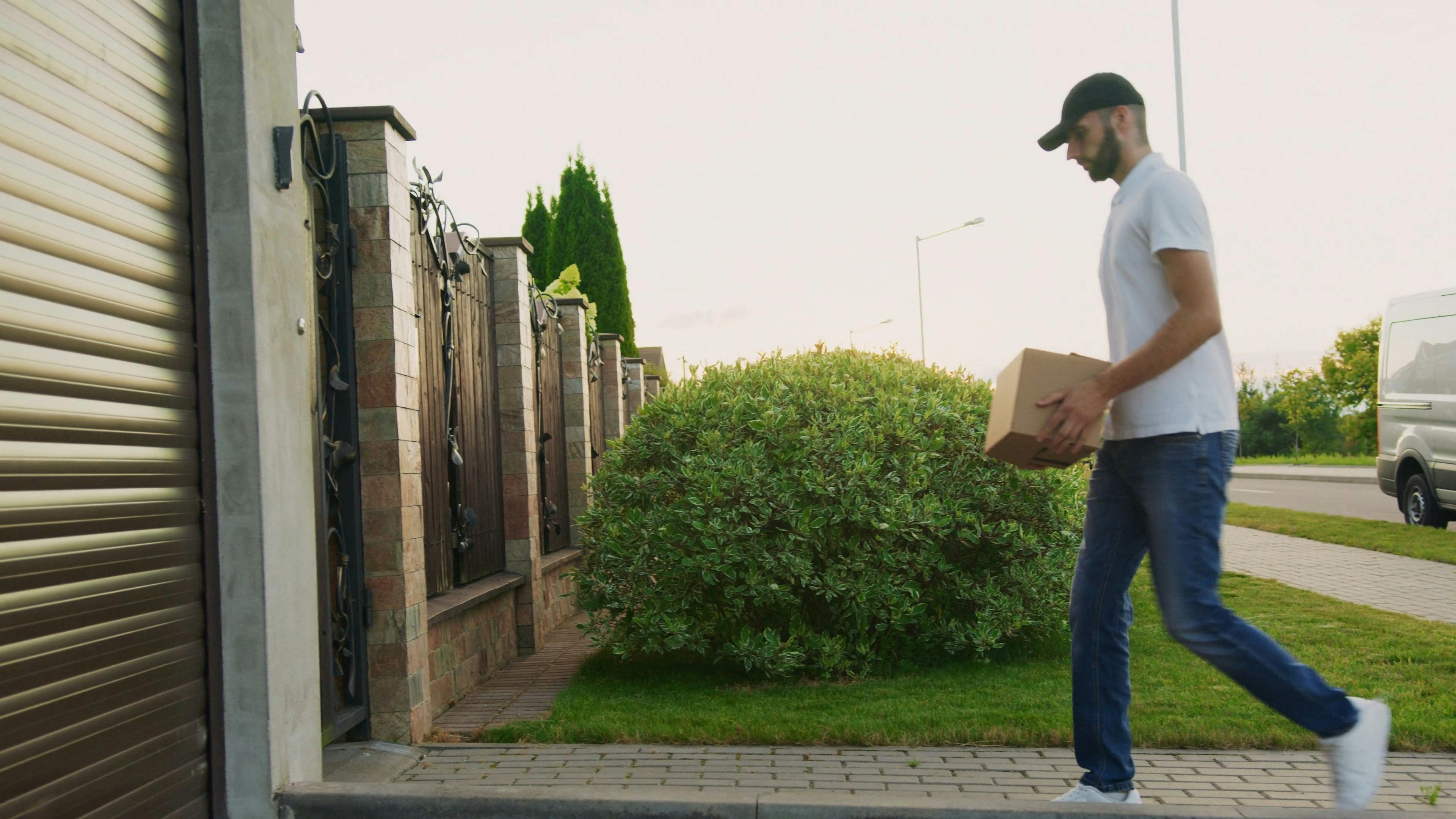 Delivery Boy Taking Correct Courier Box Out Free Stock Video Footage ...