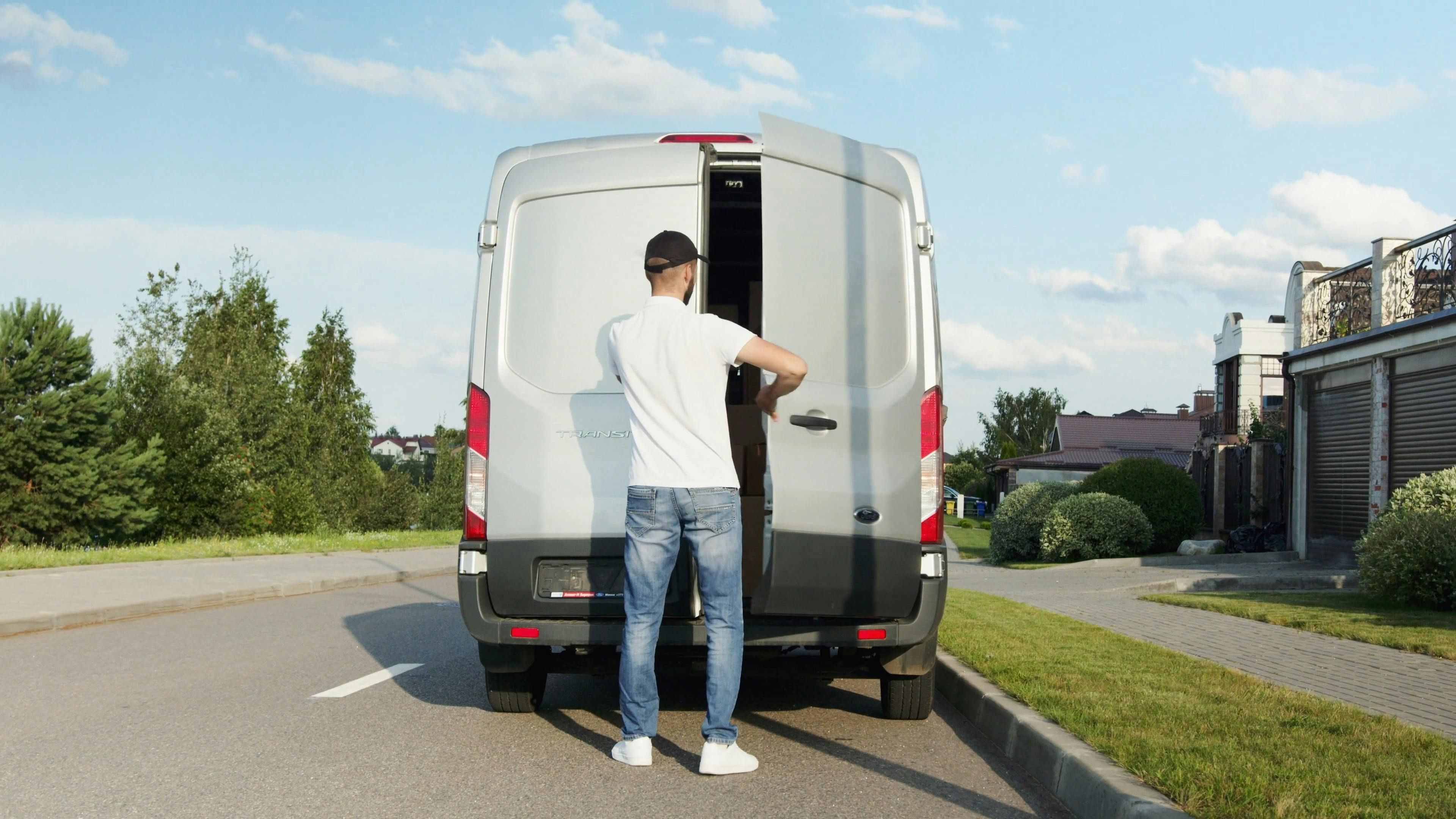 Man Unloading Boxes from Van Free Stock Video Footage, Royalty-Free 4K ...
