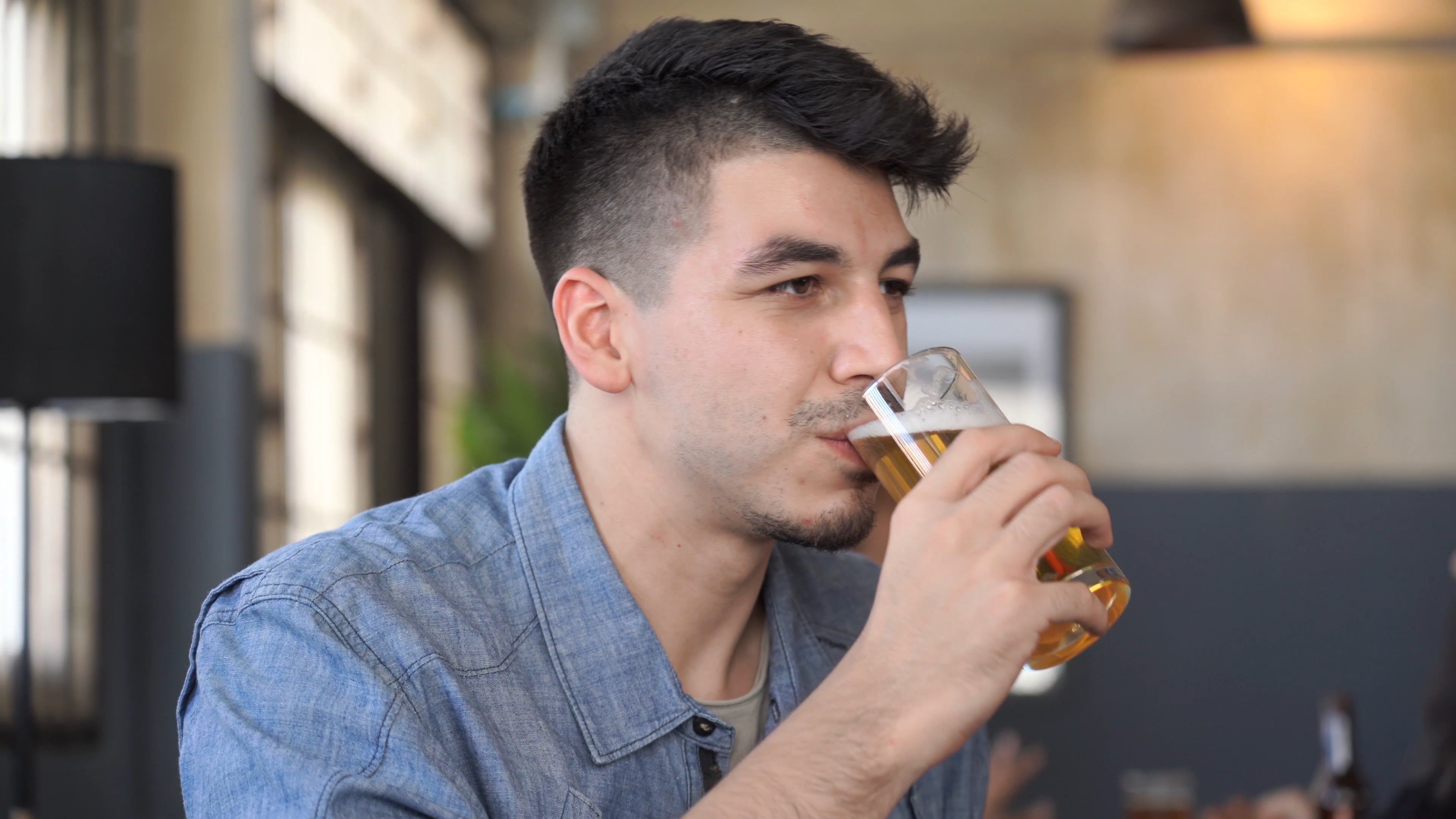 Man Drinking Beer · Free Stock Video