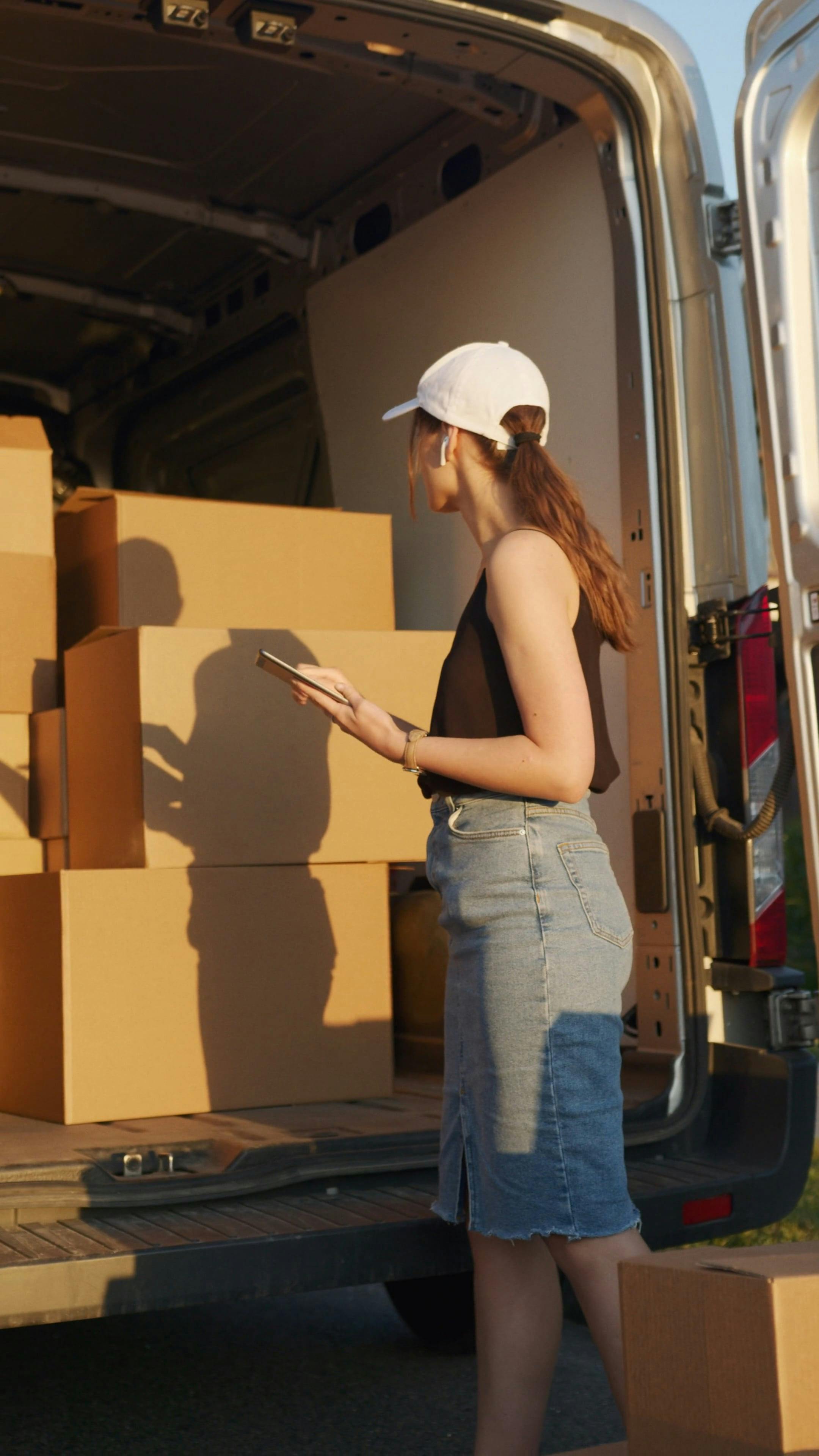 A Woman Checking the Packages for Delivery Free Stock Video Footage ...