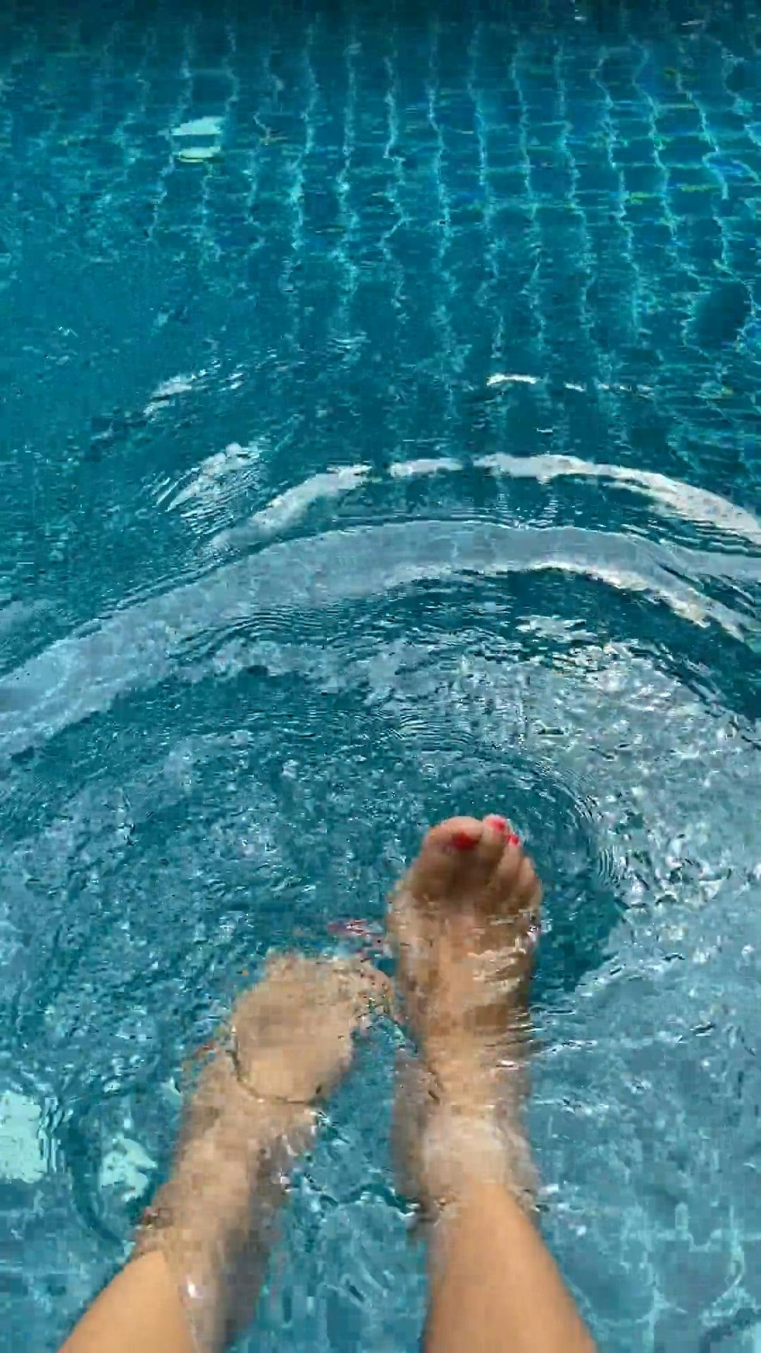 Woman Foot Splashing in Swimming Pool · Free Stock Video