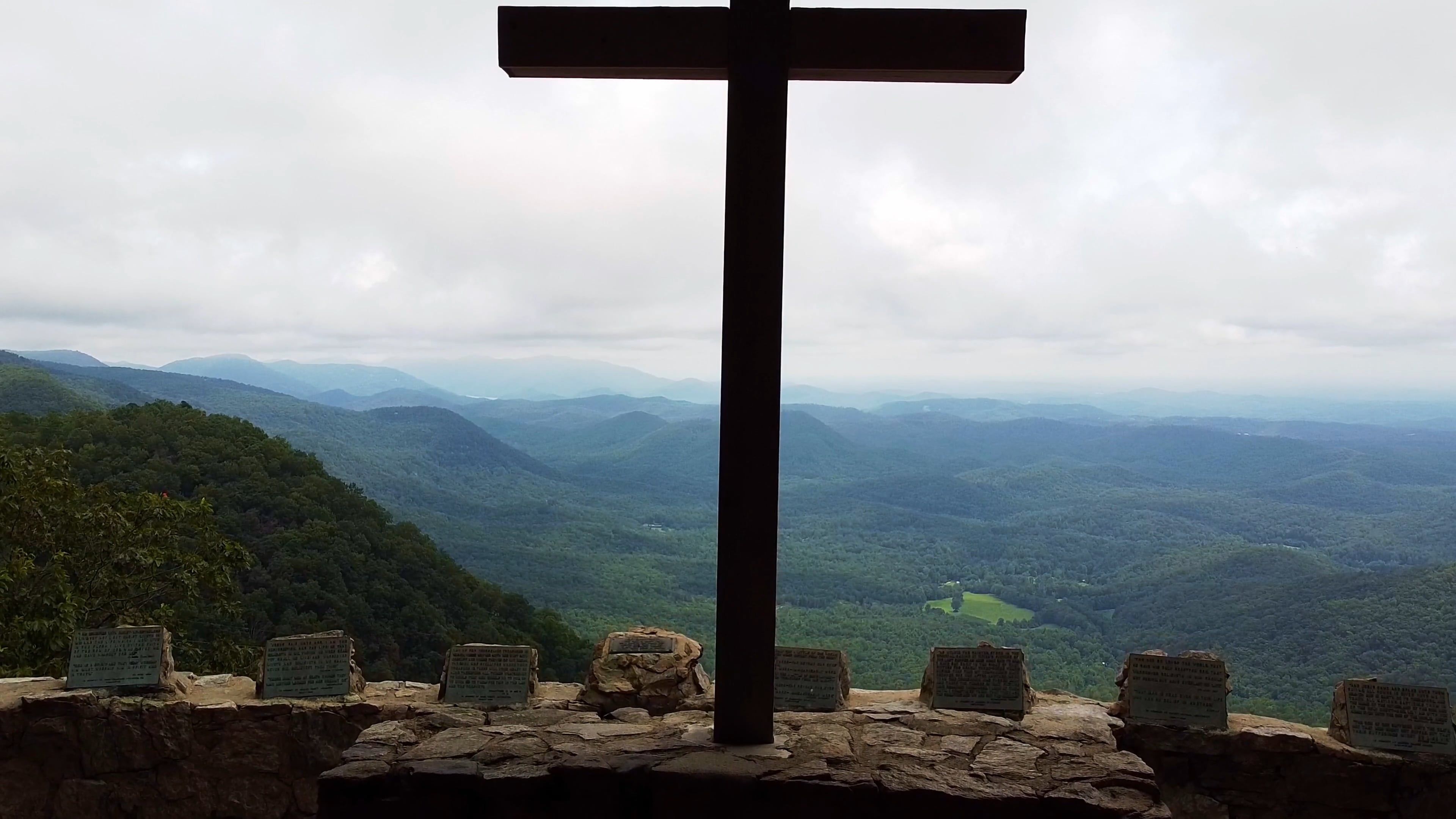 Drone Shot of Cross in Mountain · Free Stock Video