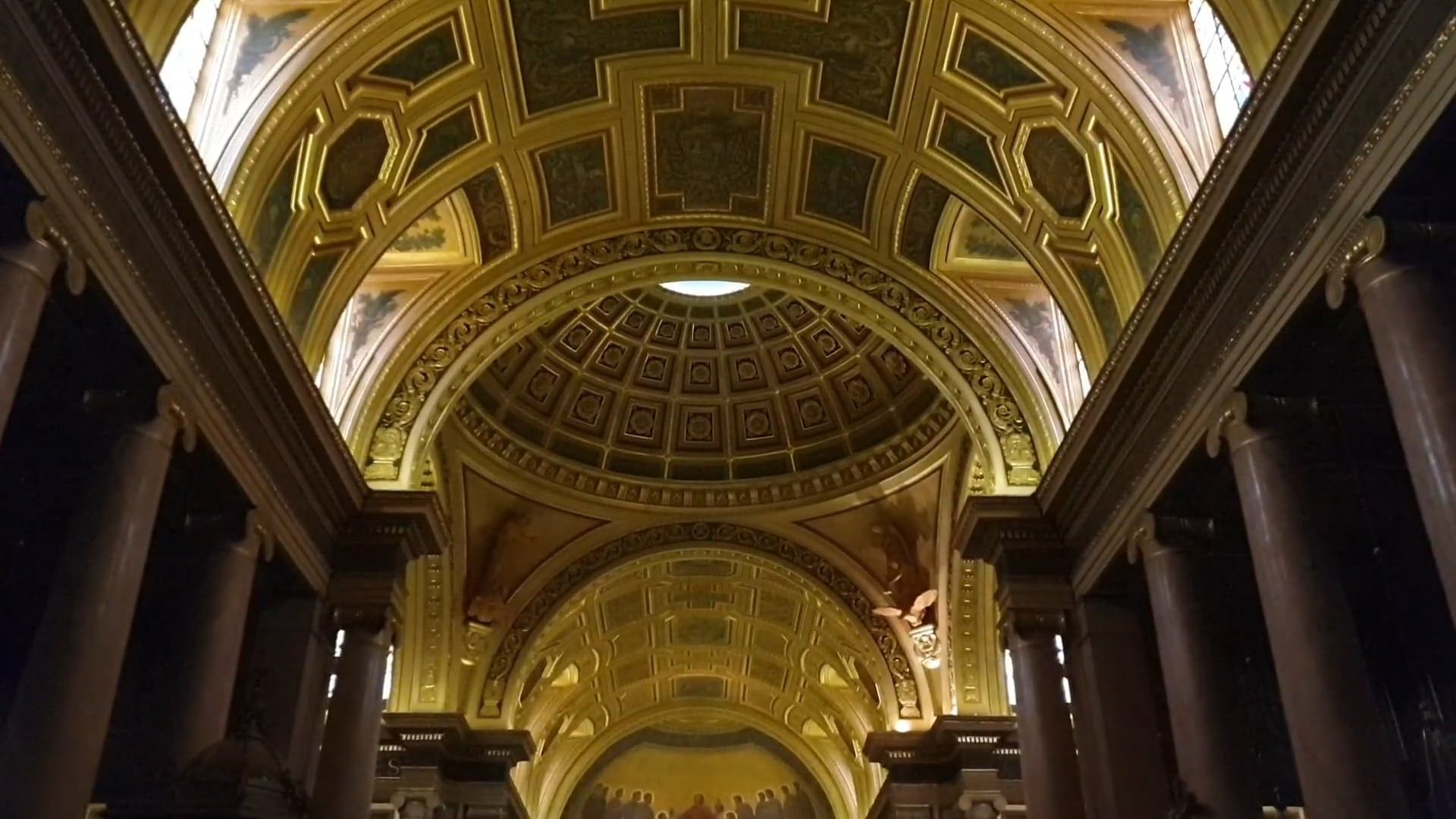 A Dome Ceiling Of A Cathedral Free Stock Video Footage, Royalty-Free 4K ...
