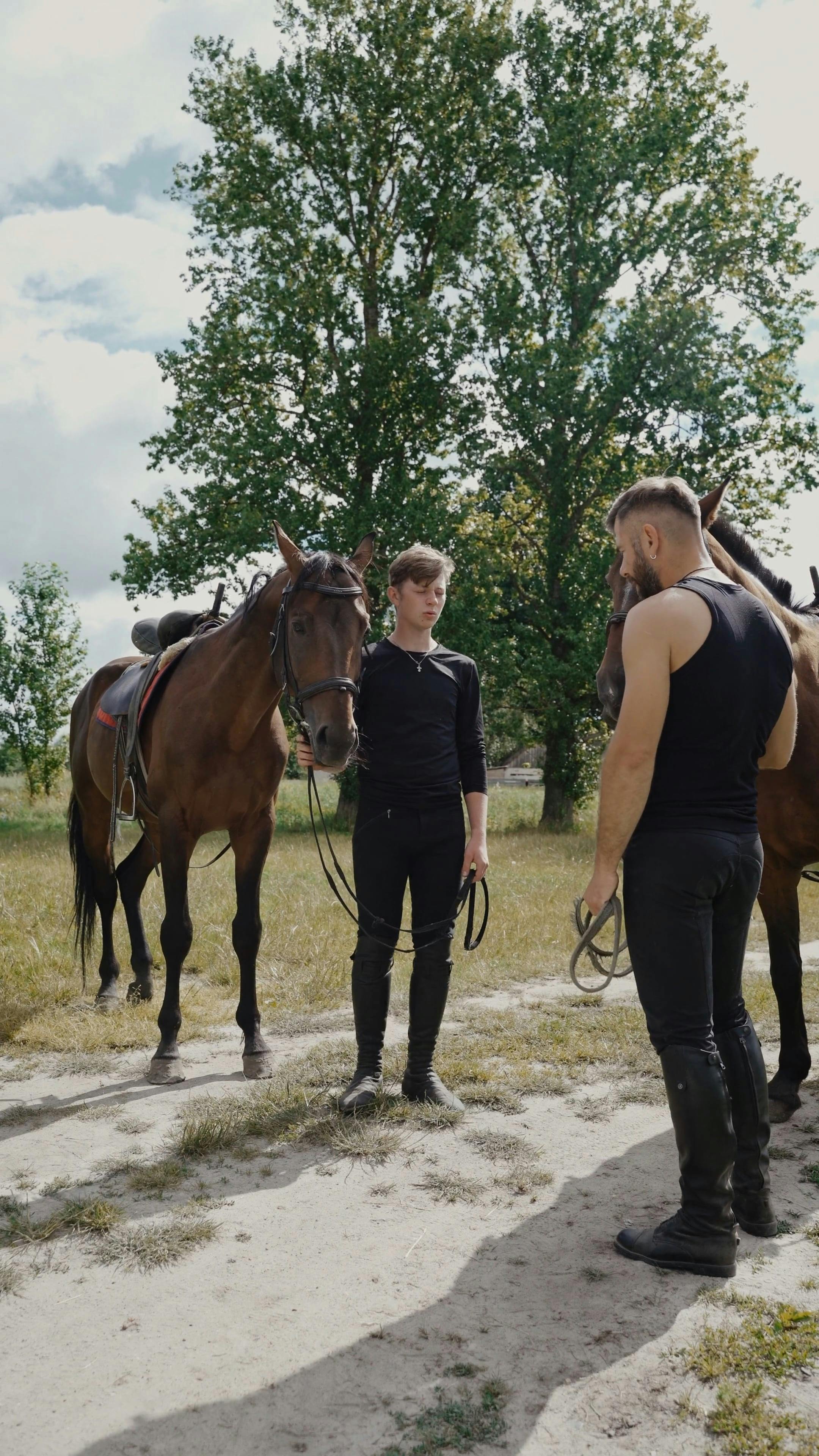 Two Horseman Talking to Each Other Free Stock Video Footage, Royalty ...