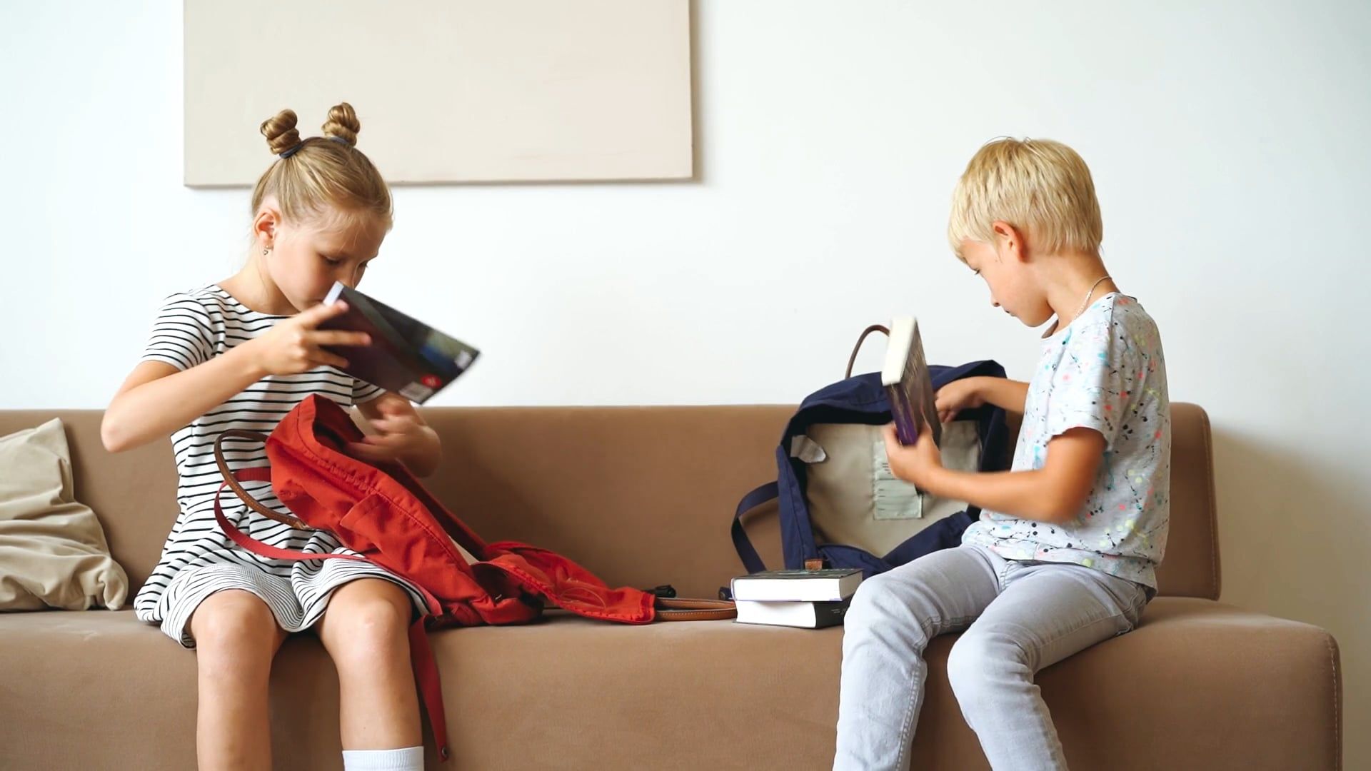 Brother and Sister Getting Ready for School Free Stock Video Footage ...