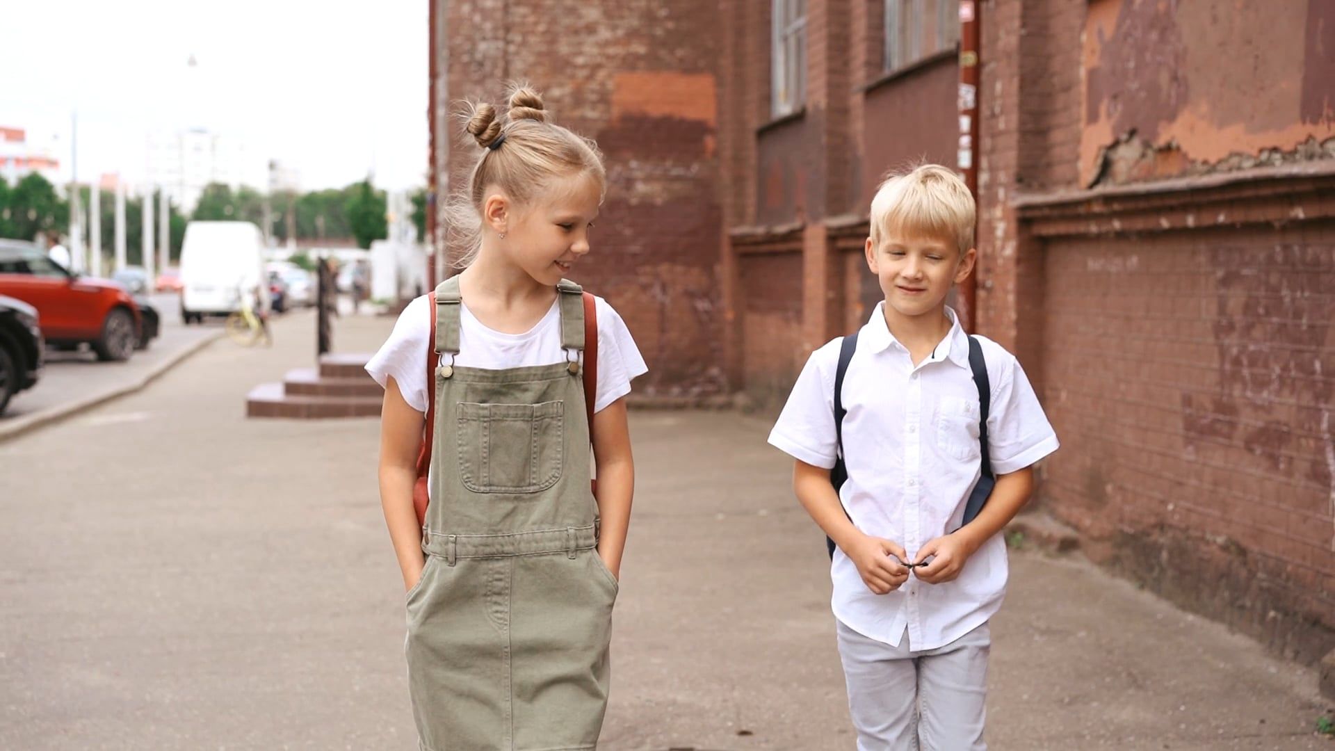 Brother and Sister Walking to School Free Stock Video Footage, Royalty ...