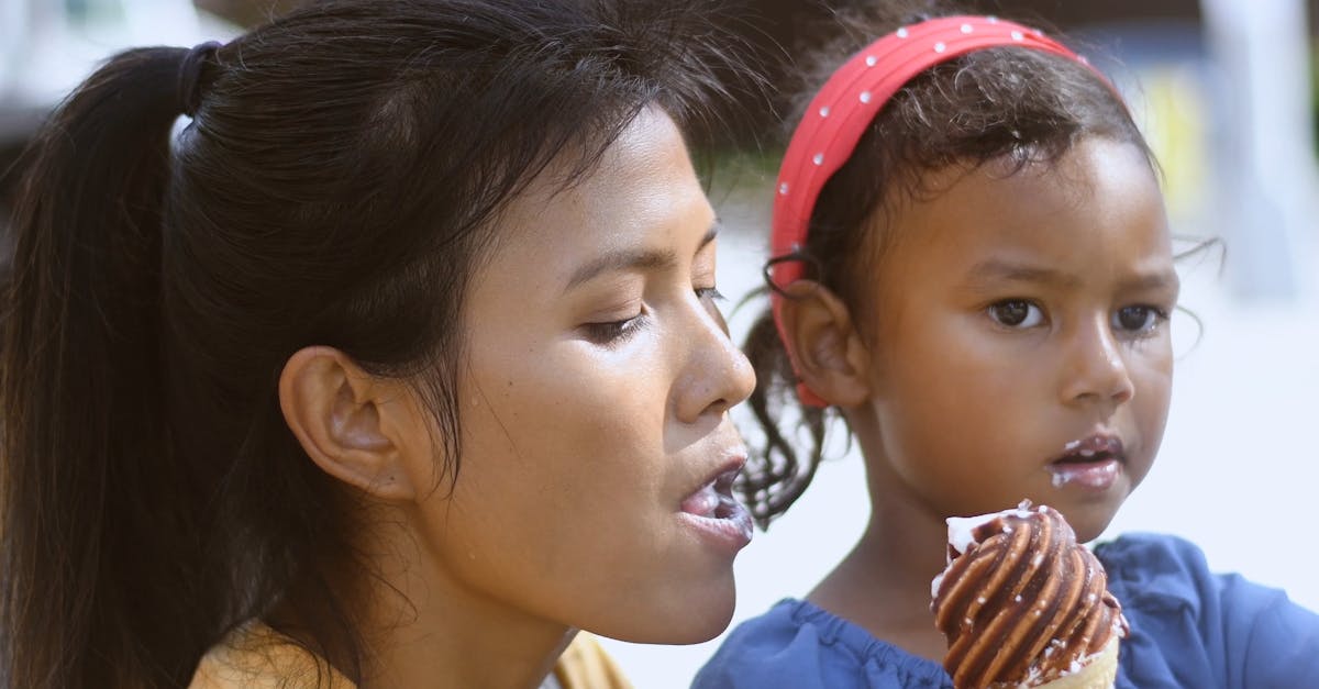 Mother And Daughter Sharing Ice Cream Free Stock Video Footage Royalty