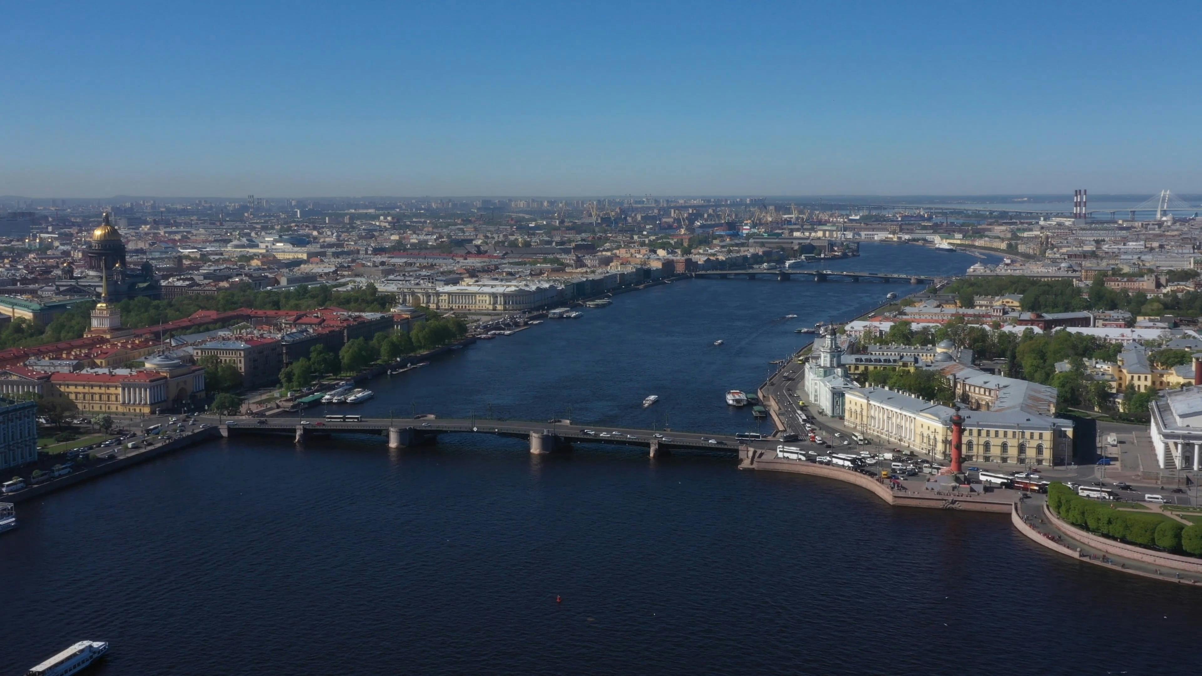 Drone Shot of Sea Bridge Connecting Two Cities Free Stock Video Footage ...