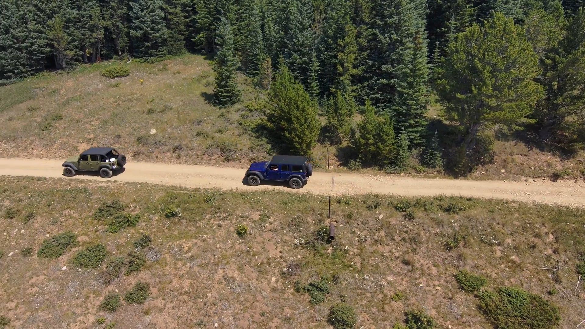 An Aerial Footage of Four-Wheel Drive Vehicles Free Stock Video Footage ...