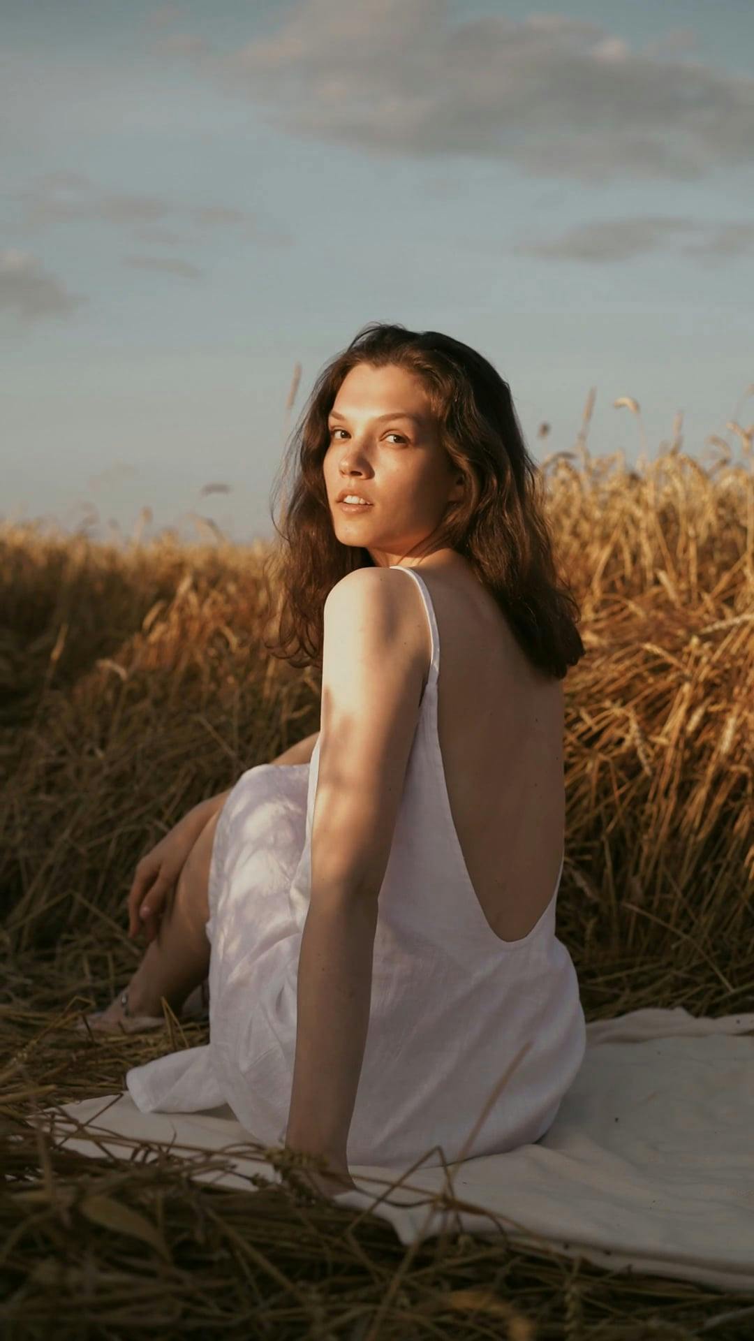 A Woman Running on a Field of Flowers Free Stock Video Footage, Royalty ...