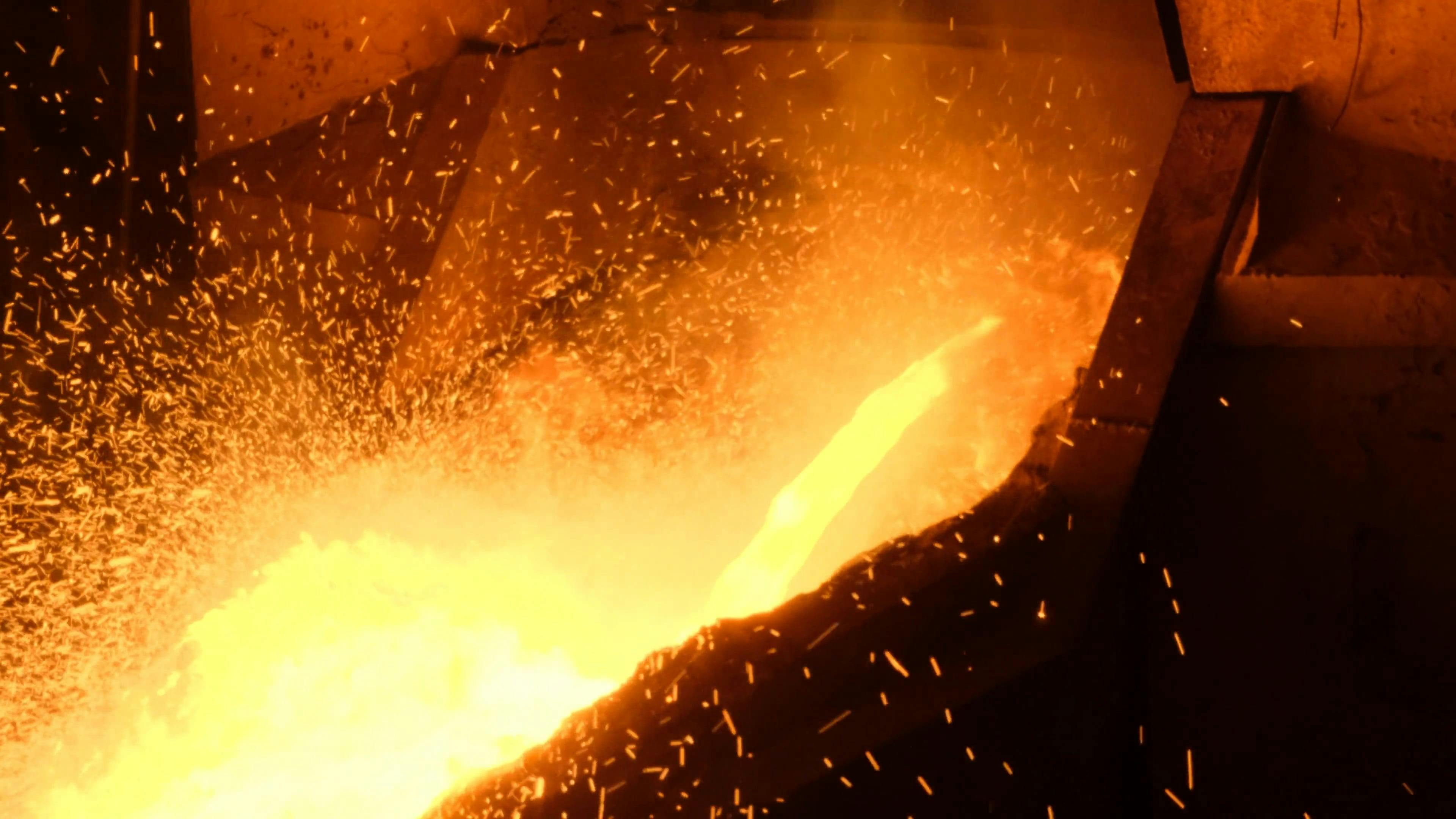 Video of Molten Metal in a Factory · Free Stock Video