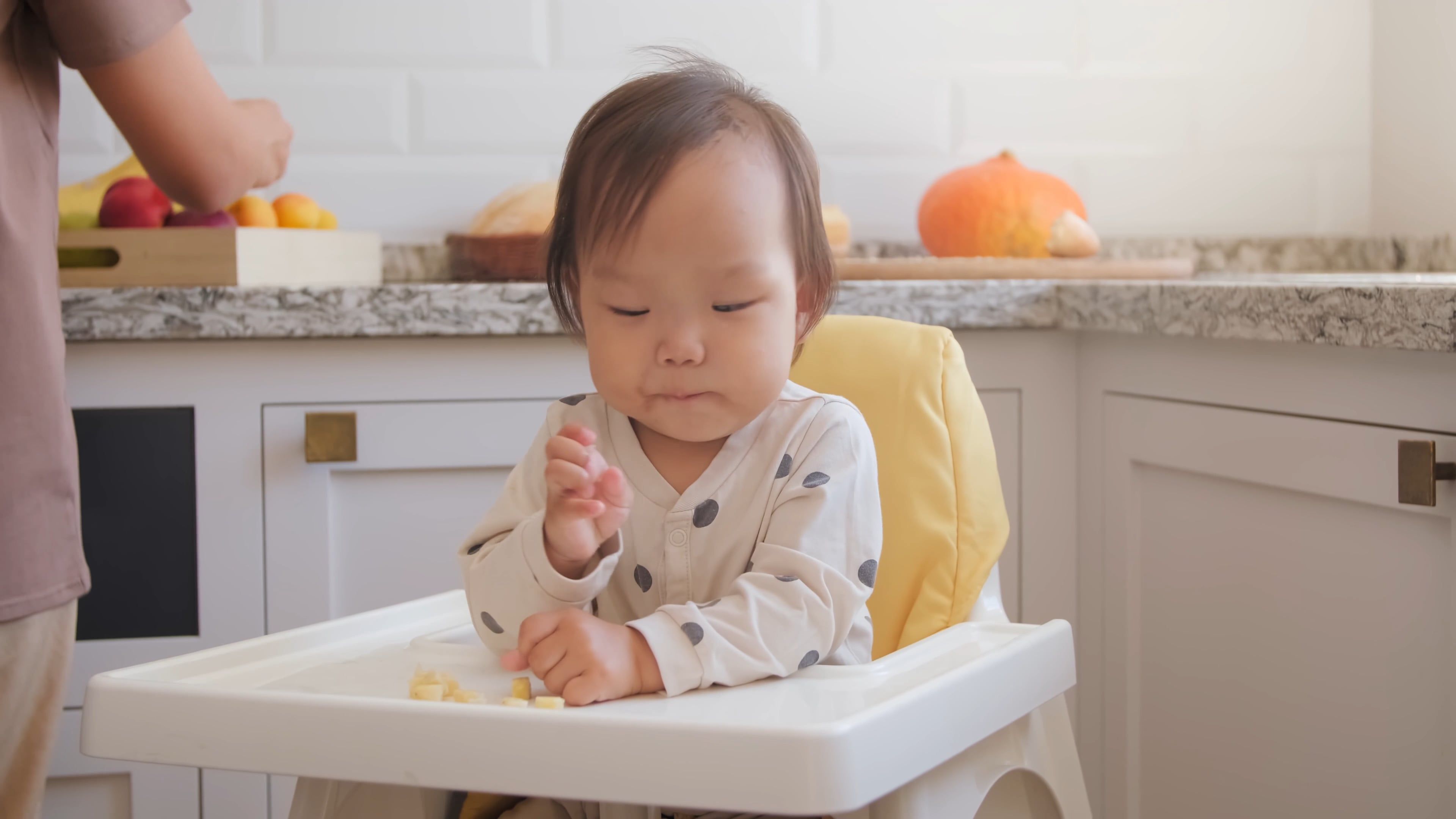 Baby Eating at the Kitchen Free Stock Video Footage, Royalty-Free 4K ...