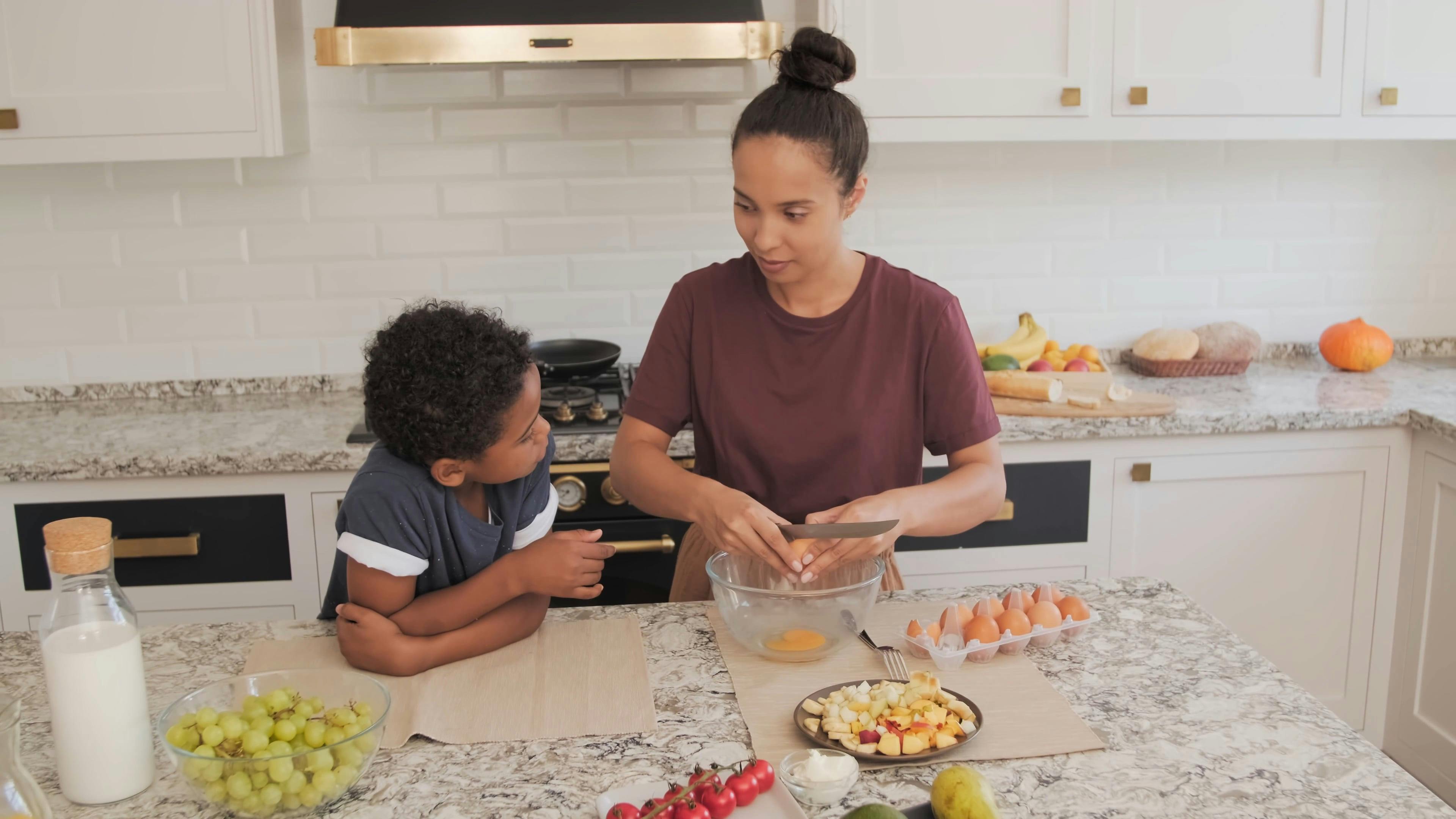 Boy Preparing Food at Home · Free Stock Video