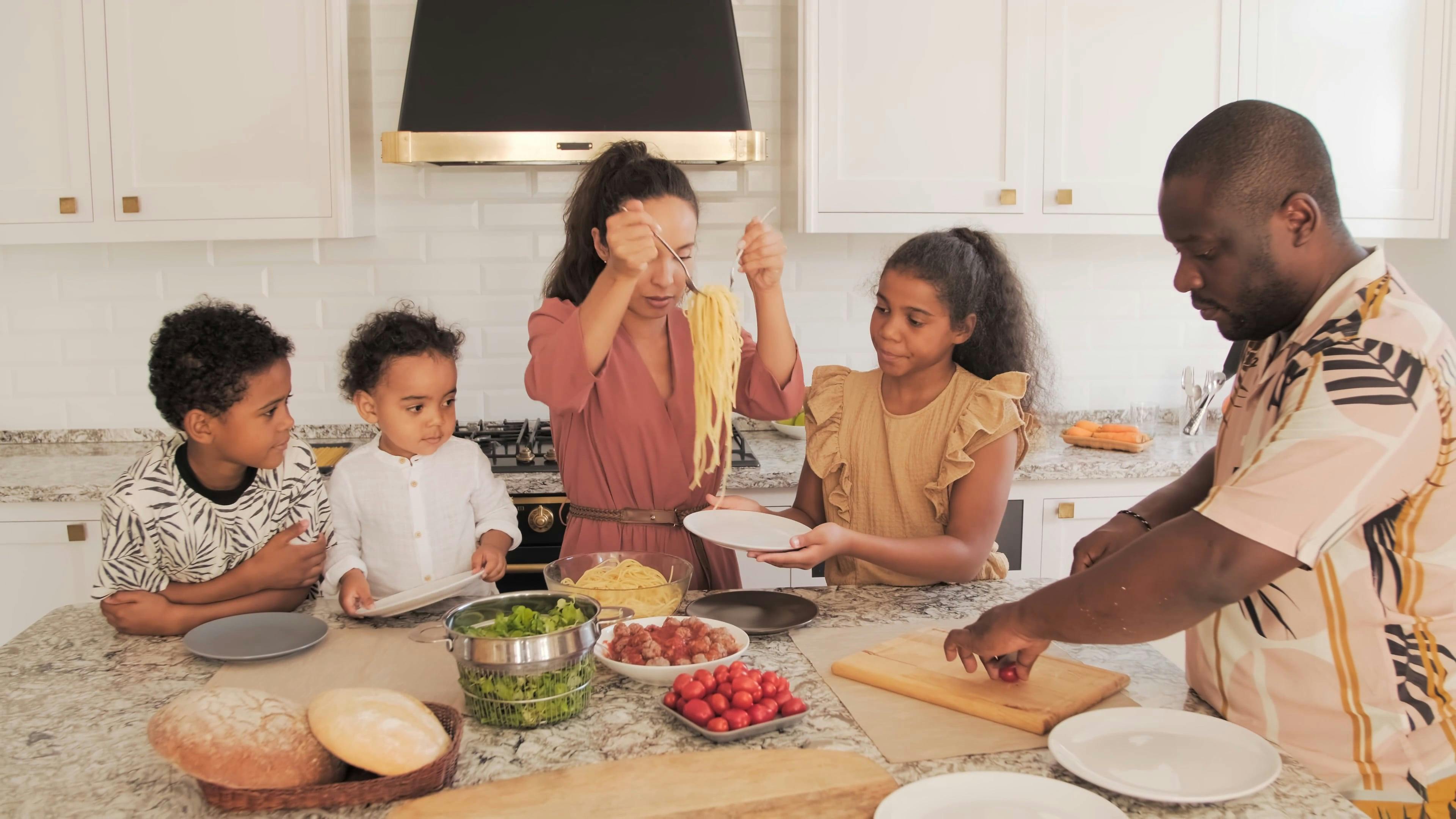 A Family Preparing a Meal Together Free Stock Video Footage, Royalty ...