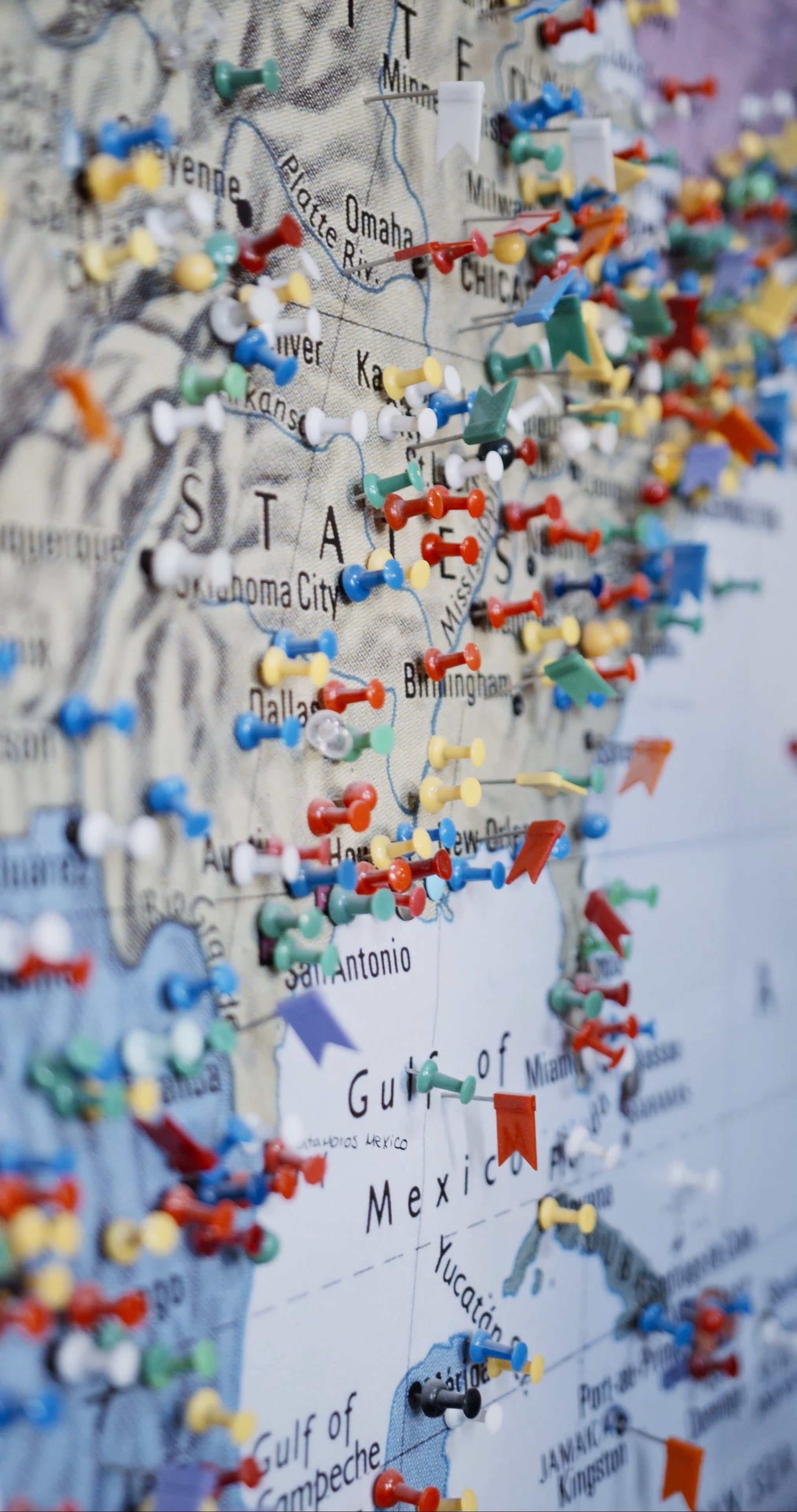 Pins Attached To A World Map FoR Identification · Free Stock Video