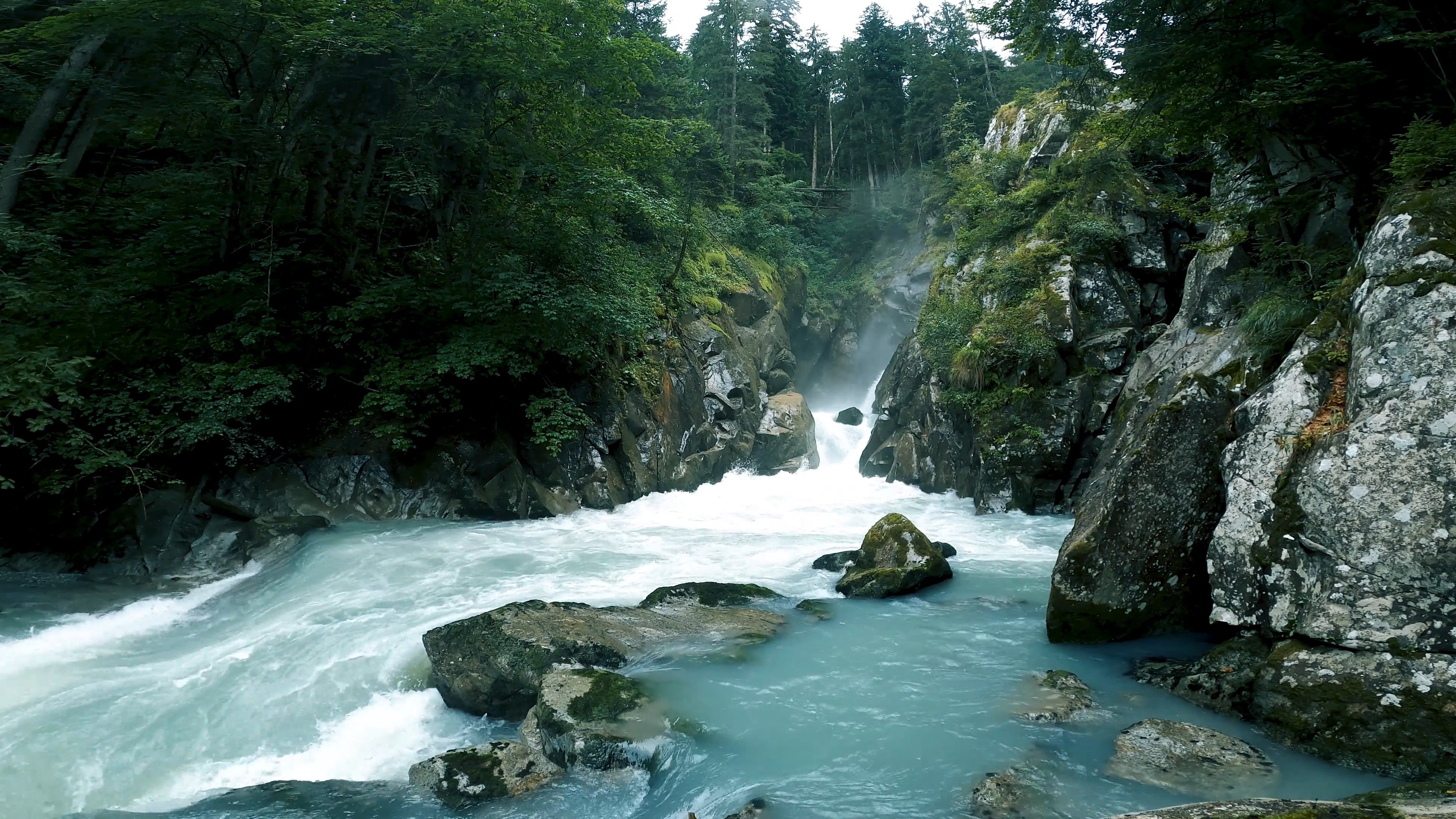 A Huge Water Stream Coming out of Mountains Free Stock Video Footage ...